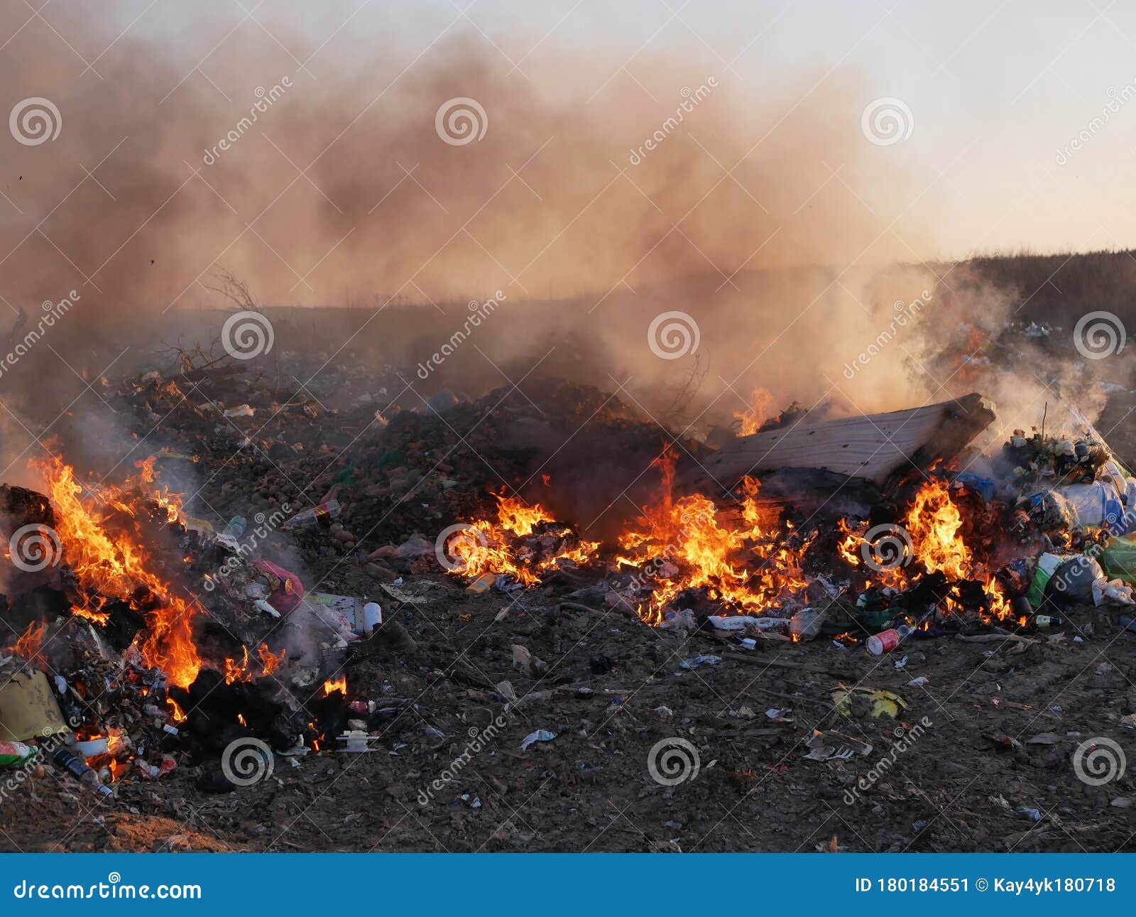 Burning Garbage Close Up. Burning Garbage. Concern for the Environment ...