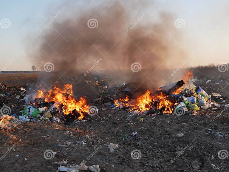 Burning Garbage Close Up. Burning Garbage. Concern for the Environment ...