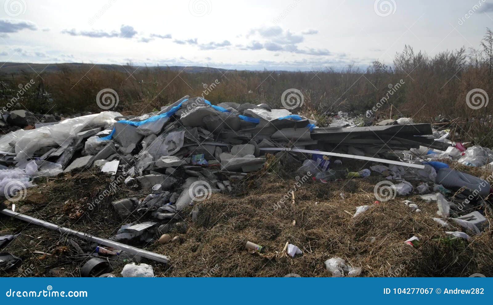 Burning Garbage Dump, Ecological Pollution Stock Image - Image of ...
