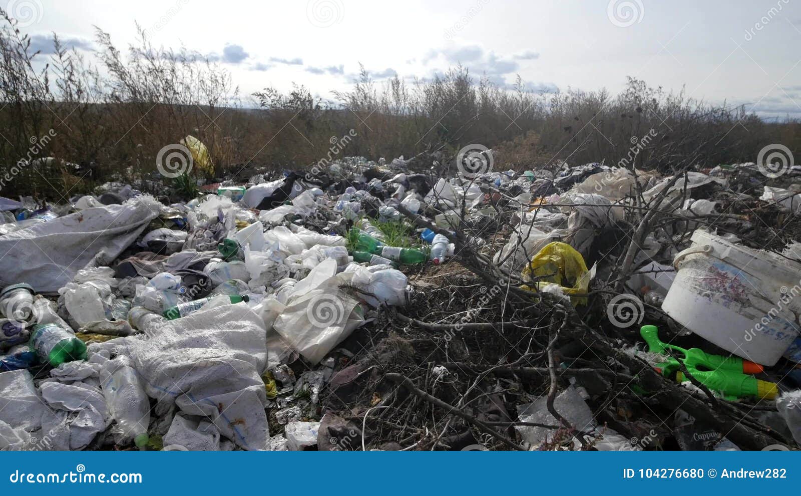Burning Garbage Dump, Ecological Pollution Stock Photo - Image of plant ...