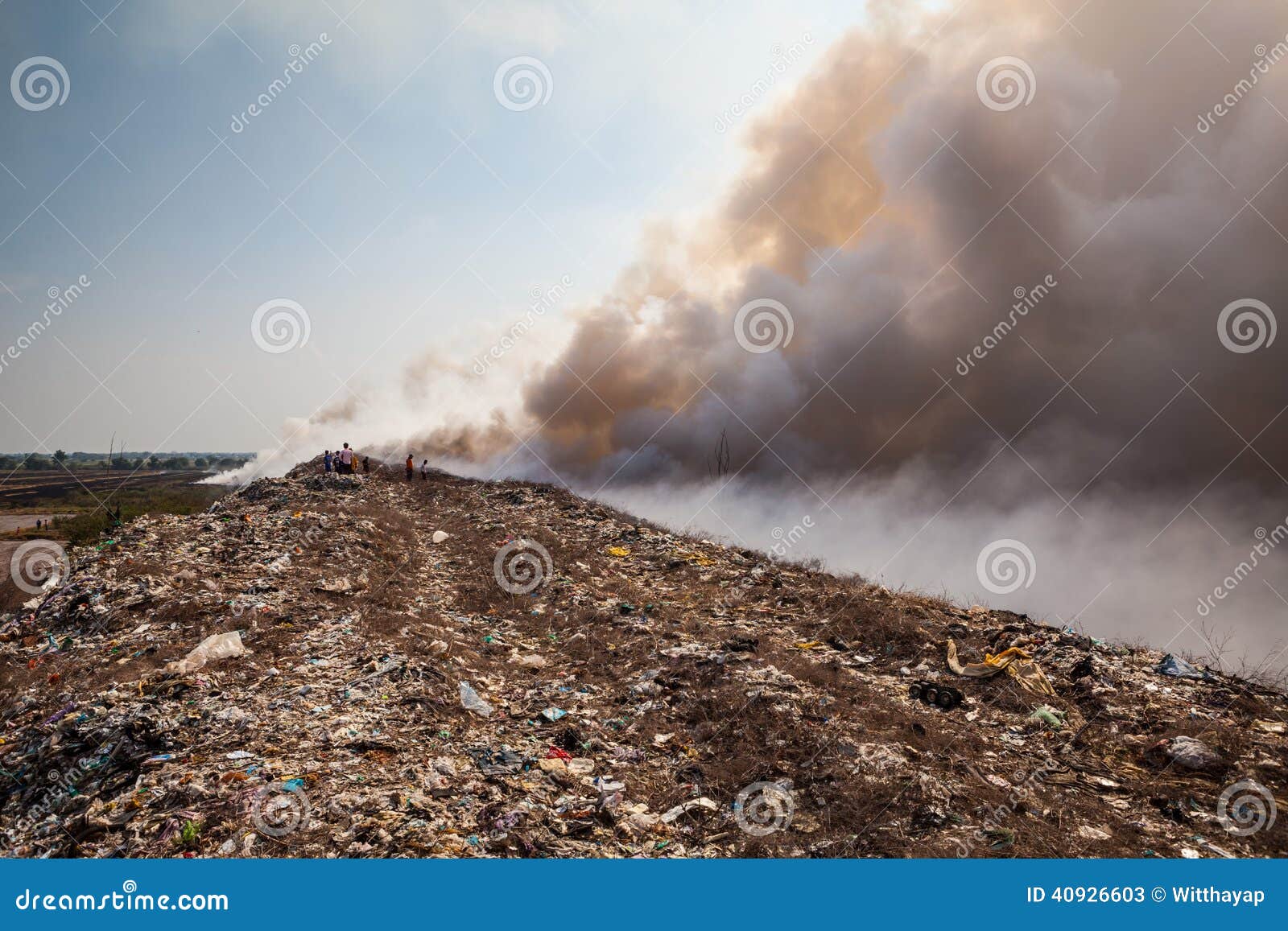 Burning Garbage Heap of Smoke Stock Image - Image of nature, fumes ...