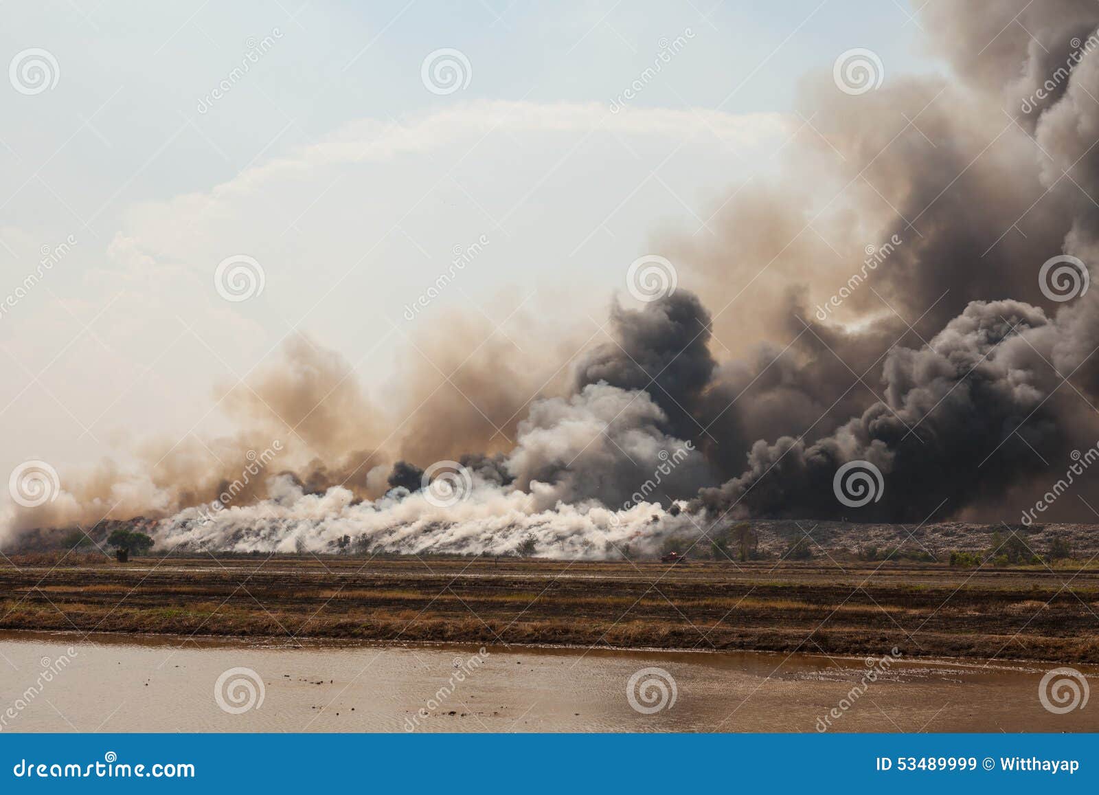 Burning Garbage Heap of Smoke Stock Image - Image of illegal, hazard ...