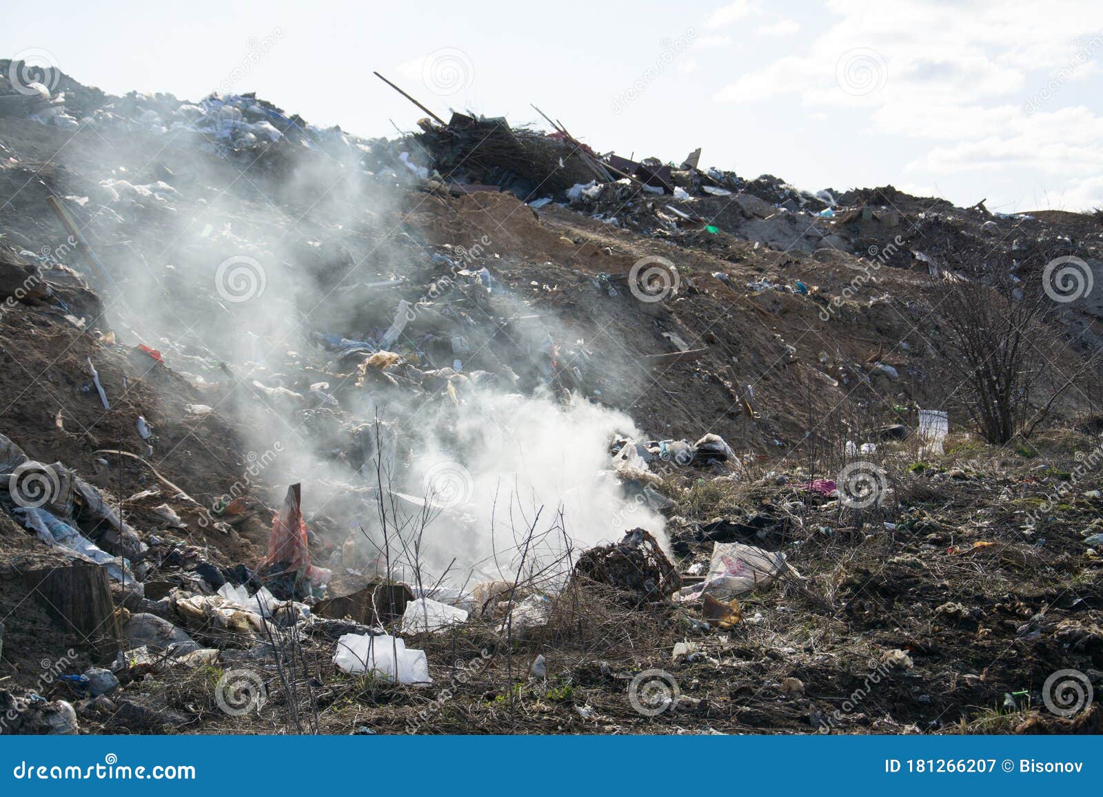 Burning the Garbage on the Landfill Stock Image - Image of destruction ...