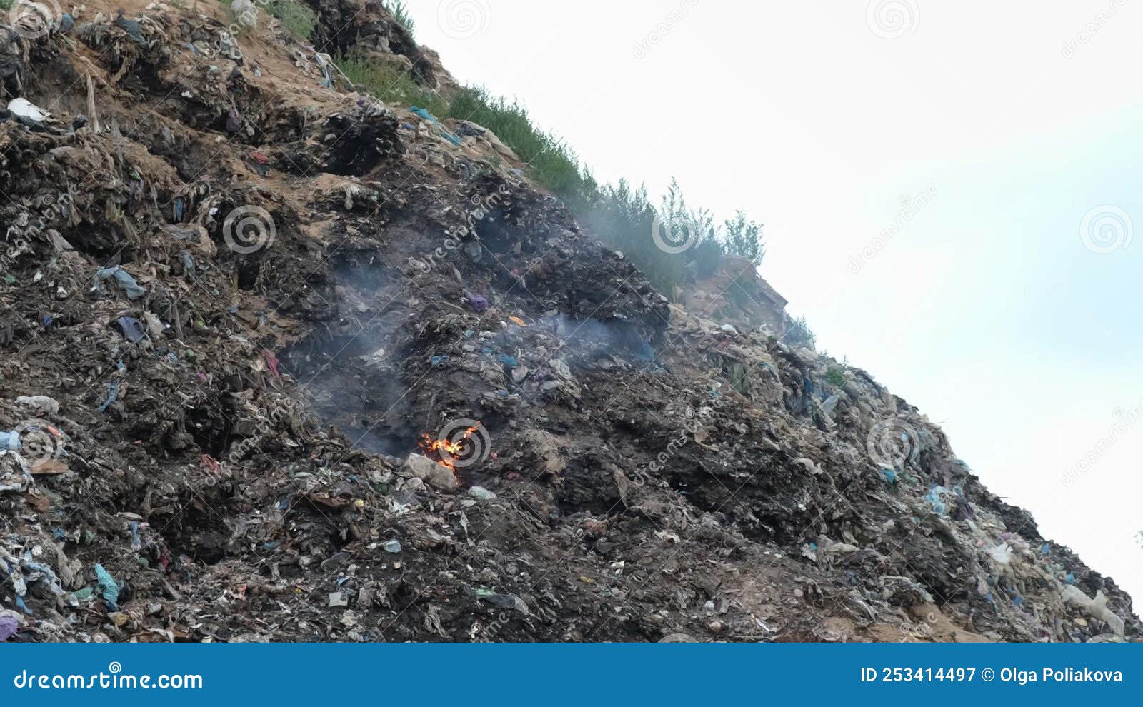 Burning Garbage in a Large Landfill, Garbage Dump Stock Video - Video ...