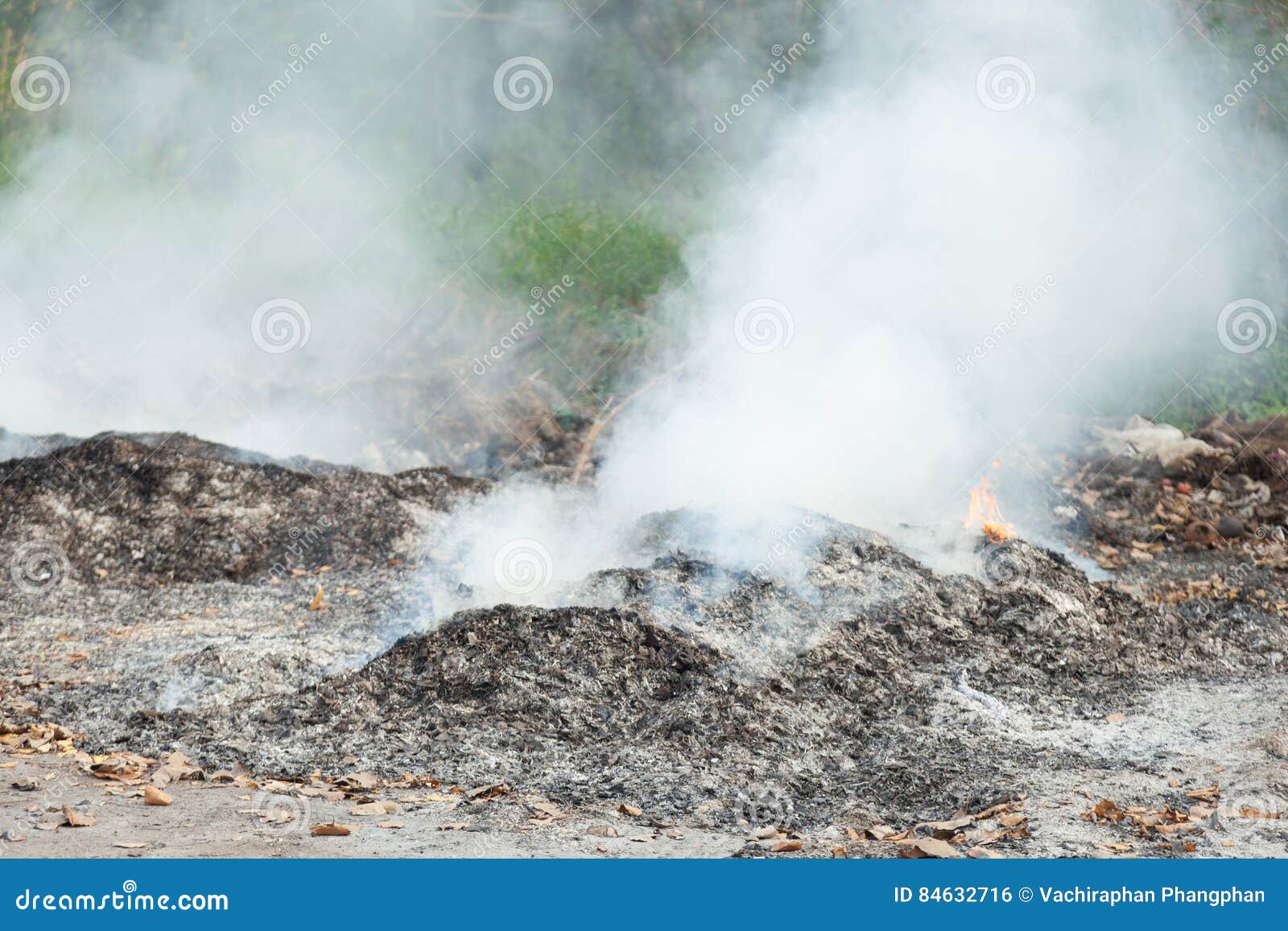 Burning waste pollution stock photo. Image of environment - 84632716