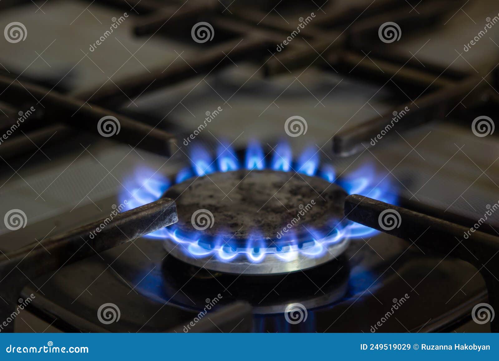 Burning Gas Burner. Gas in the House Stock Image - Image of metal ...