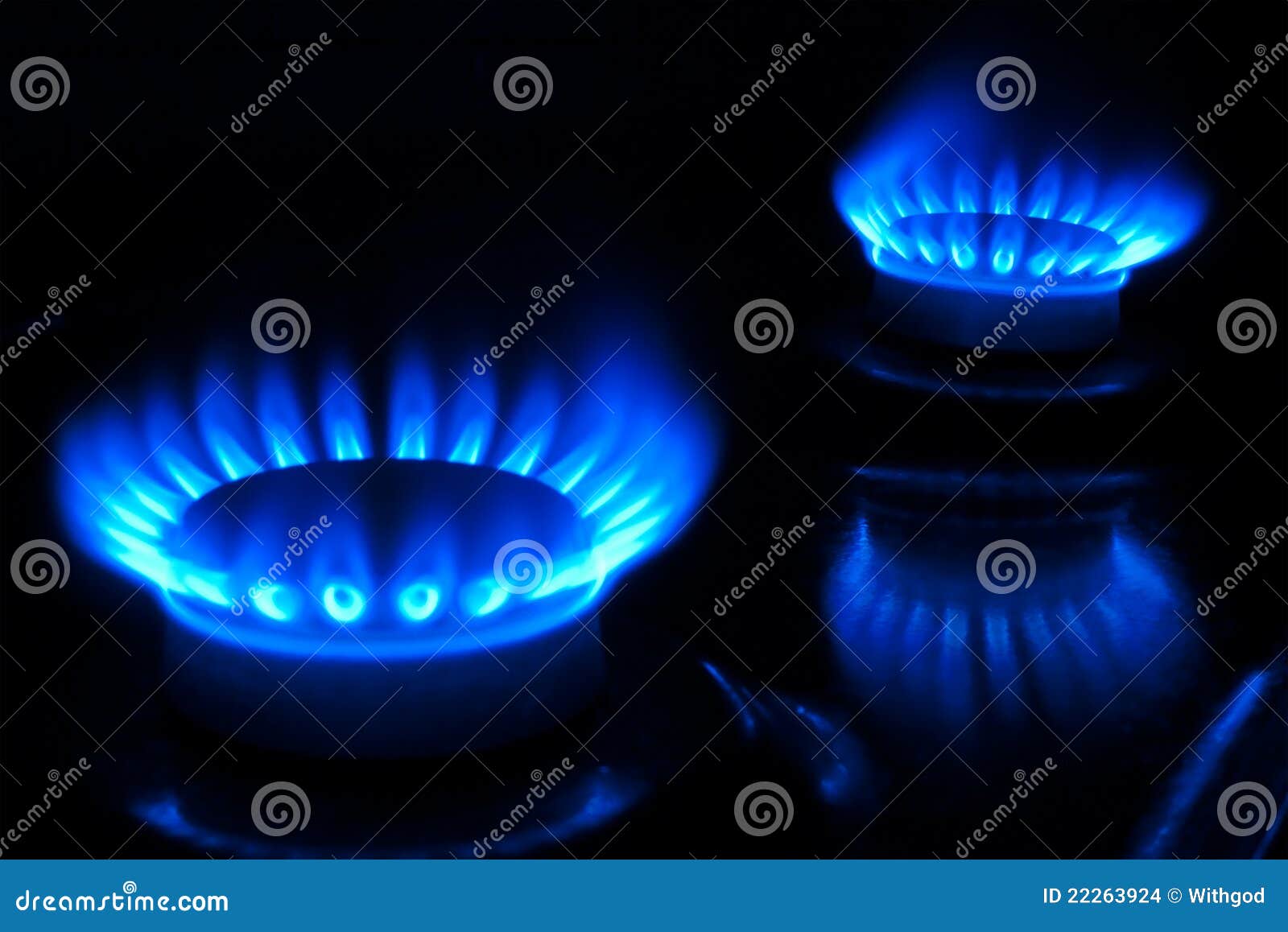 Burning gas burners stock photo. Image of horizontal - 22263924
