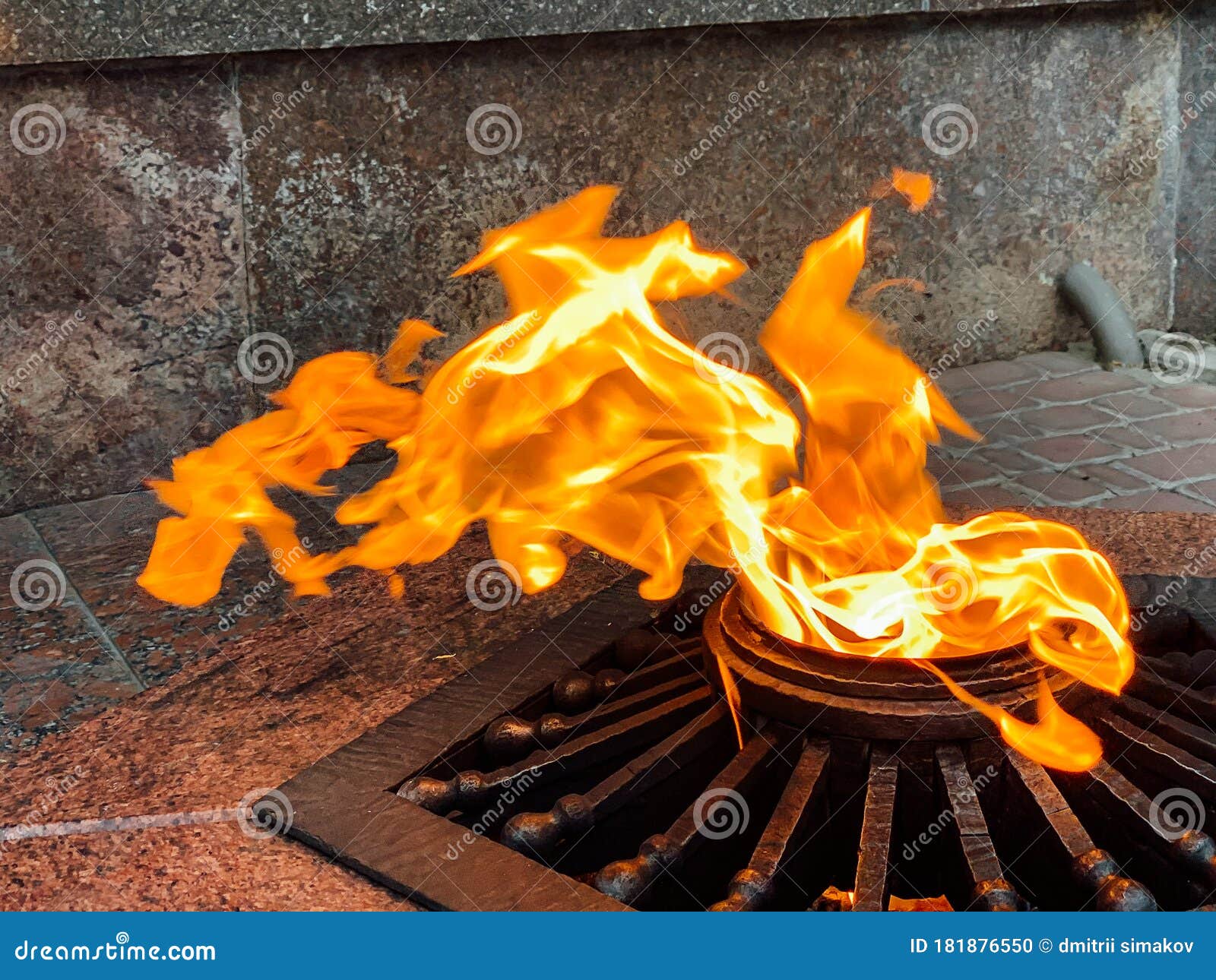 Burning Gas Red Fire Memorial Memory Forever Stock Photo - Image of ...