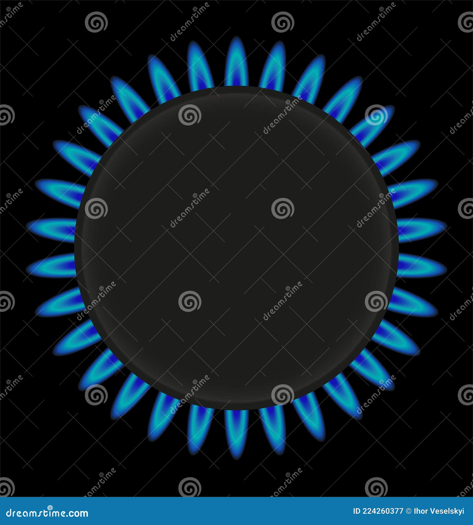 Burning Gas Ring Stove Vector Illustration Stock Vector - Illustration ...