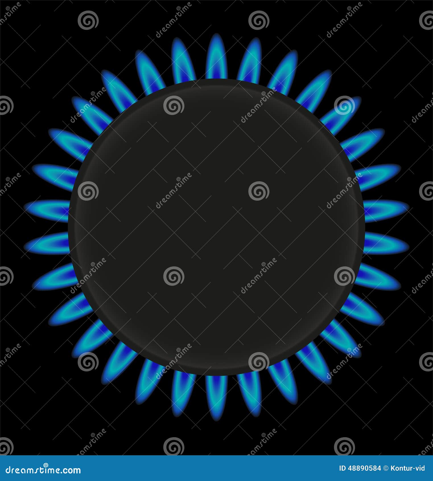 Burning Gas Ring Stove Vector Illustration Stock Vector - Illustration ...