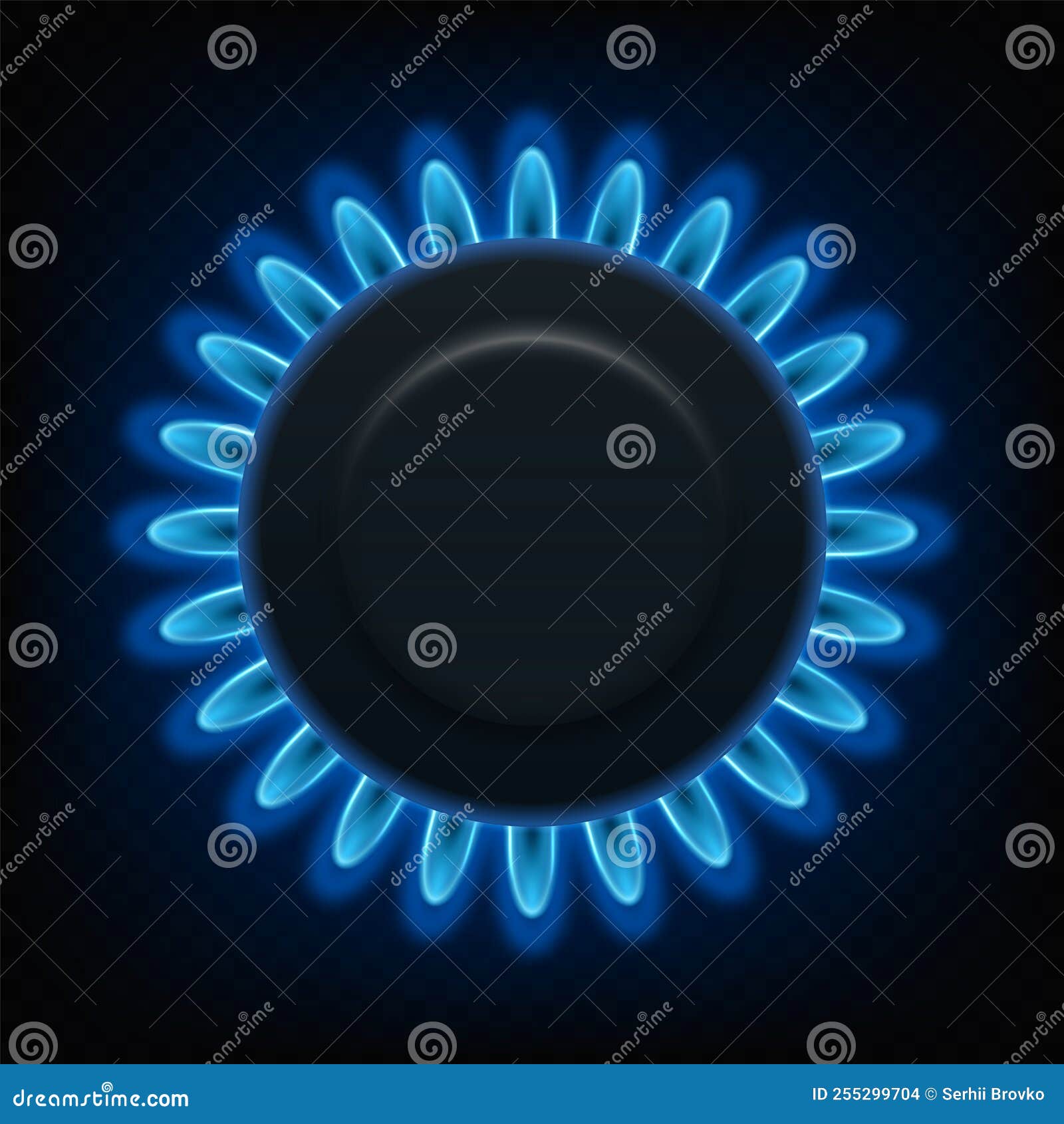 Stove Burner Vector Cartoon Icon. Vector Illustration Burning Gas On ...