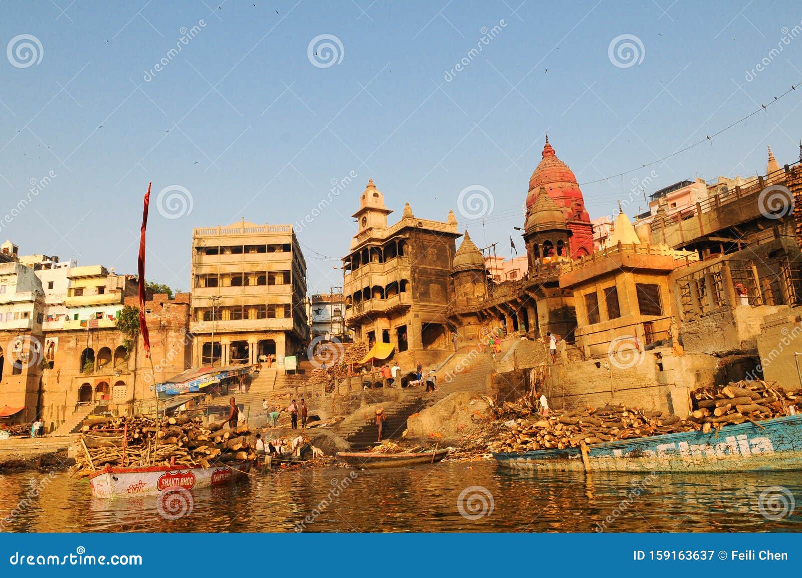 Burning Ghat at Varanasi, India. Editorial Photography - Image of asian ...