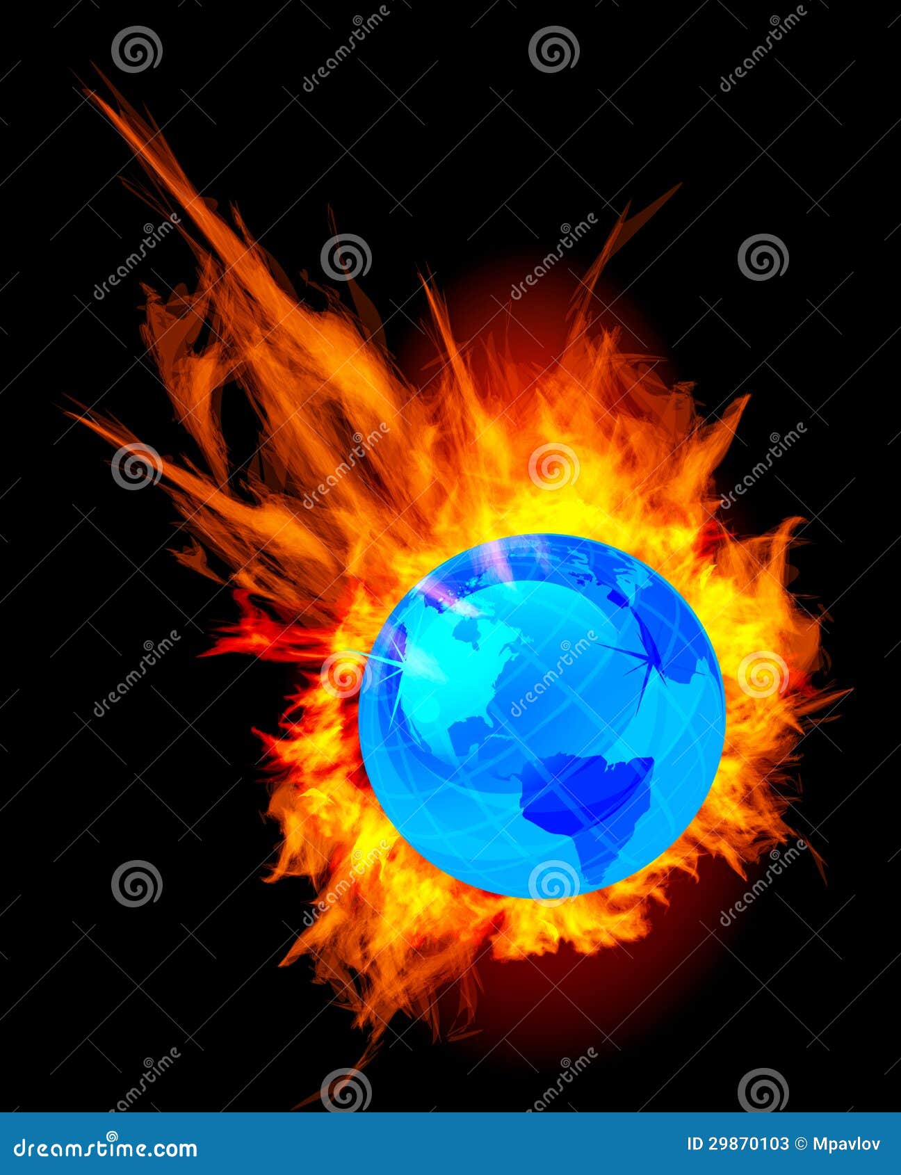 Burning globe earth stock vector. Illustration of conservation - 29870103