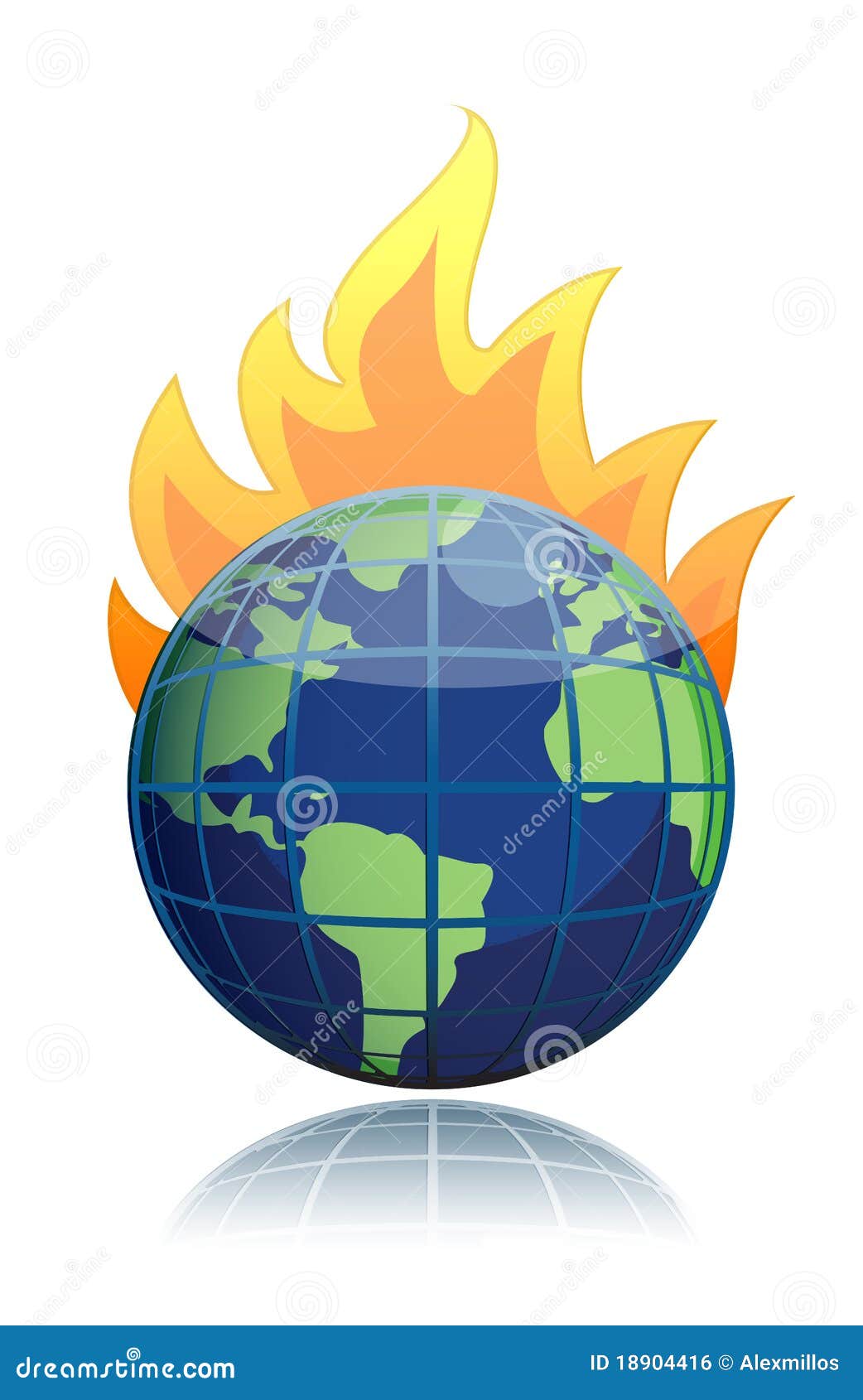 Burning Globe Earth Cartoon Vector | CartoonDealer.com #29870103