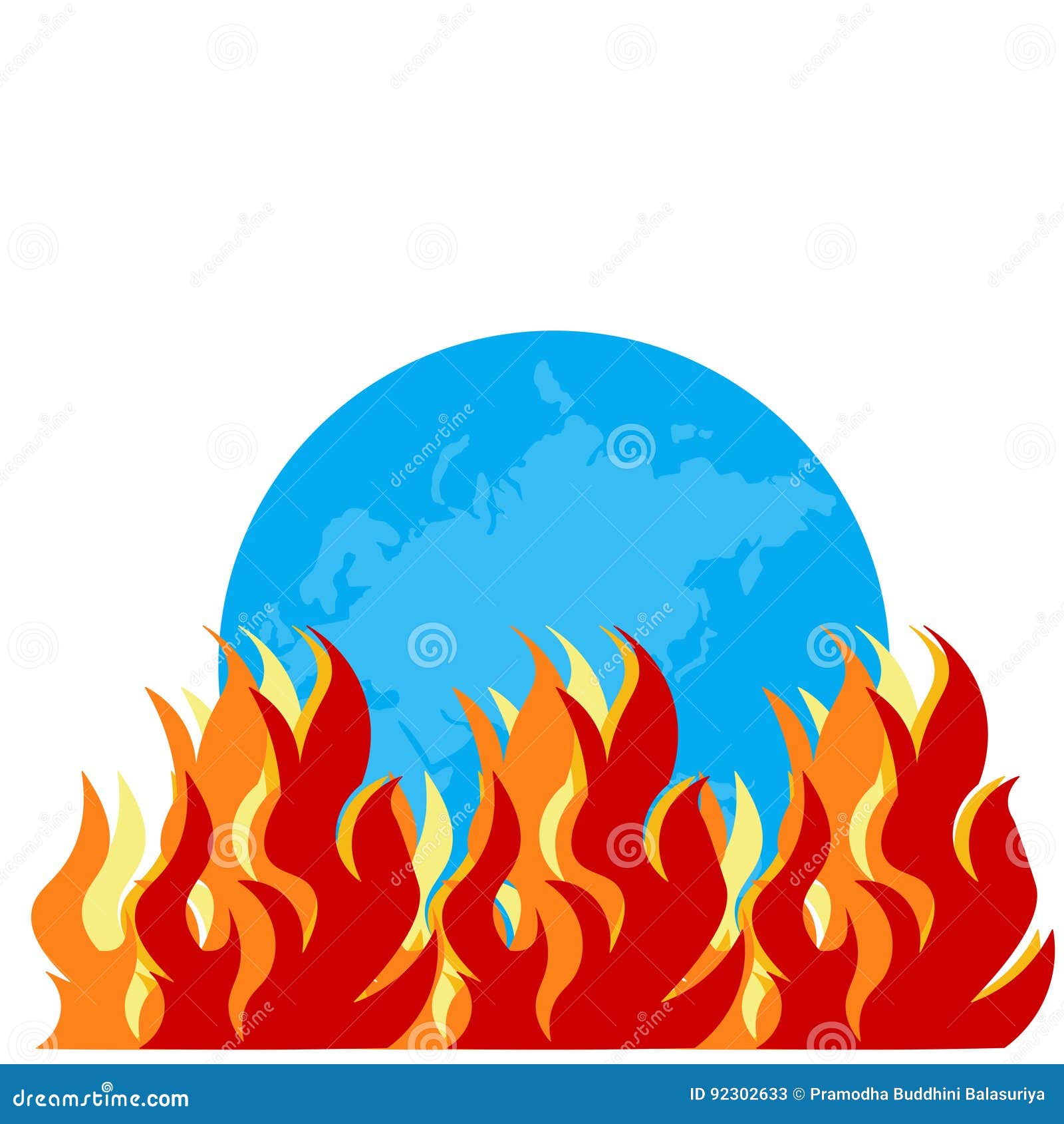 Burning Globe Earth Cartoon Vector | CartoonDealer.com #29870103