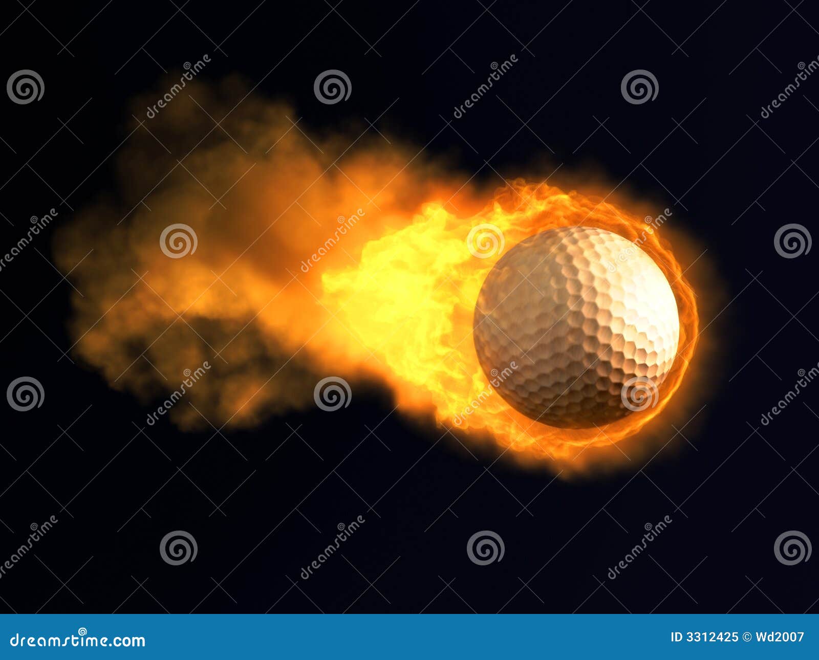 Burning golf ball stock illustration. Illustration of fire - 3312425