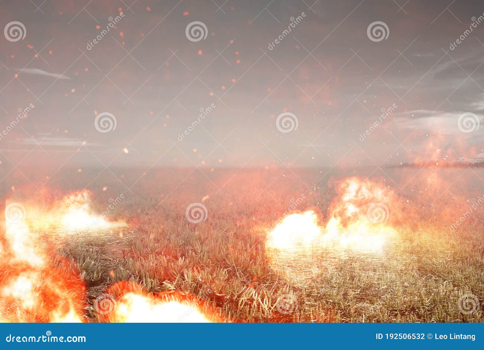 The Burning Ground on the Field Stock Photo - Image of environment ...