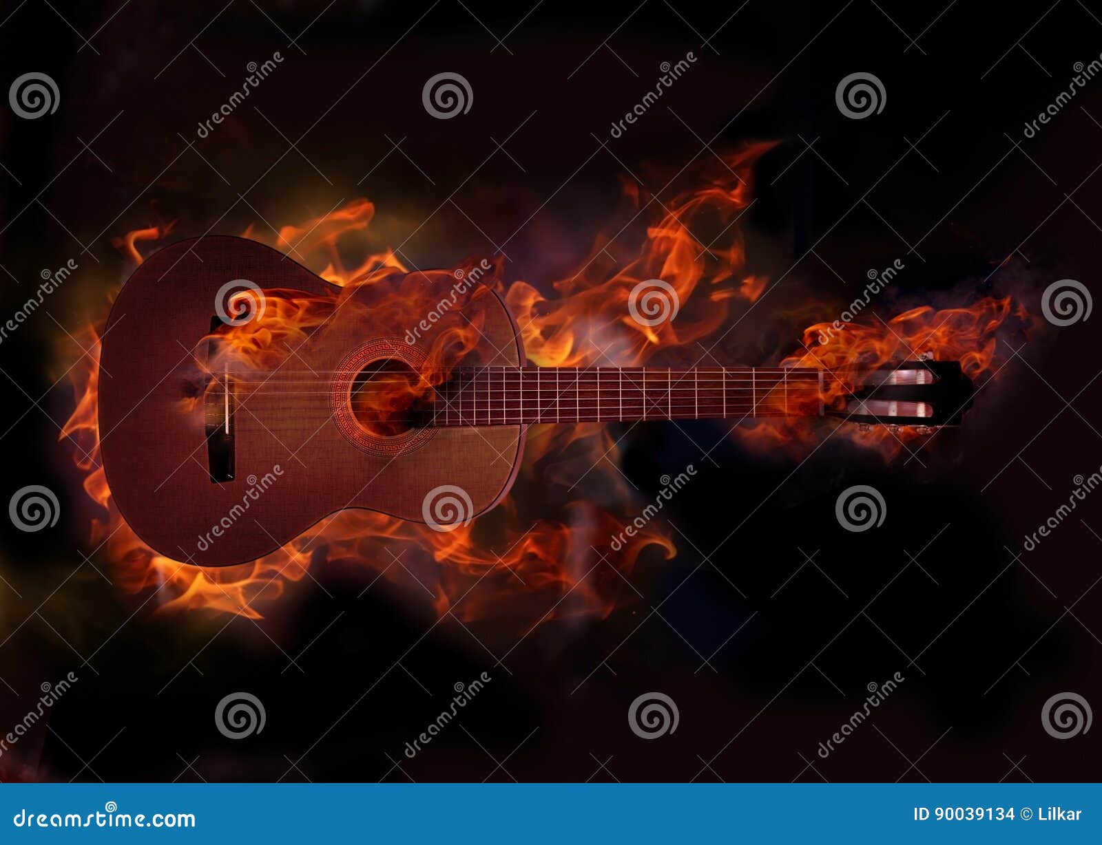 Burning guitar stock photo. Image of classics, creativity - 90039134