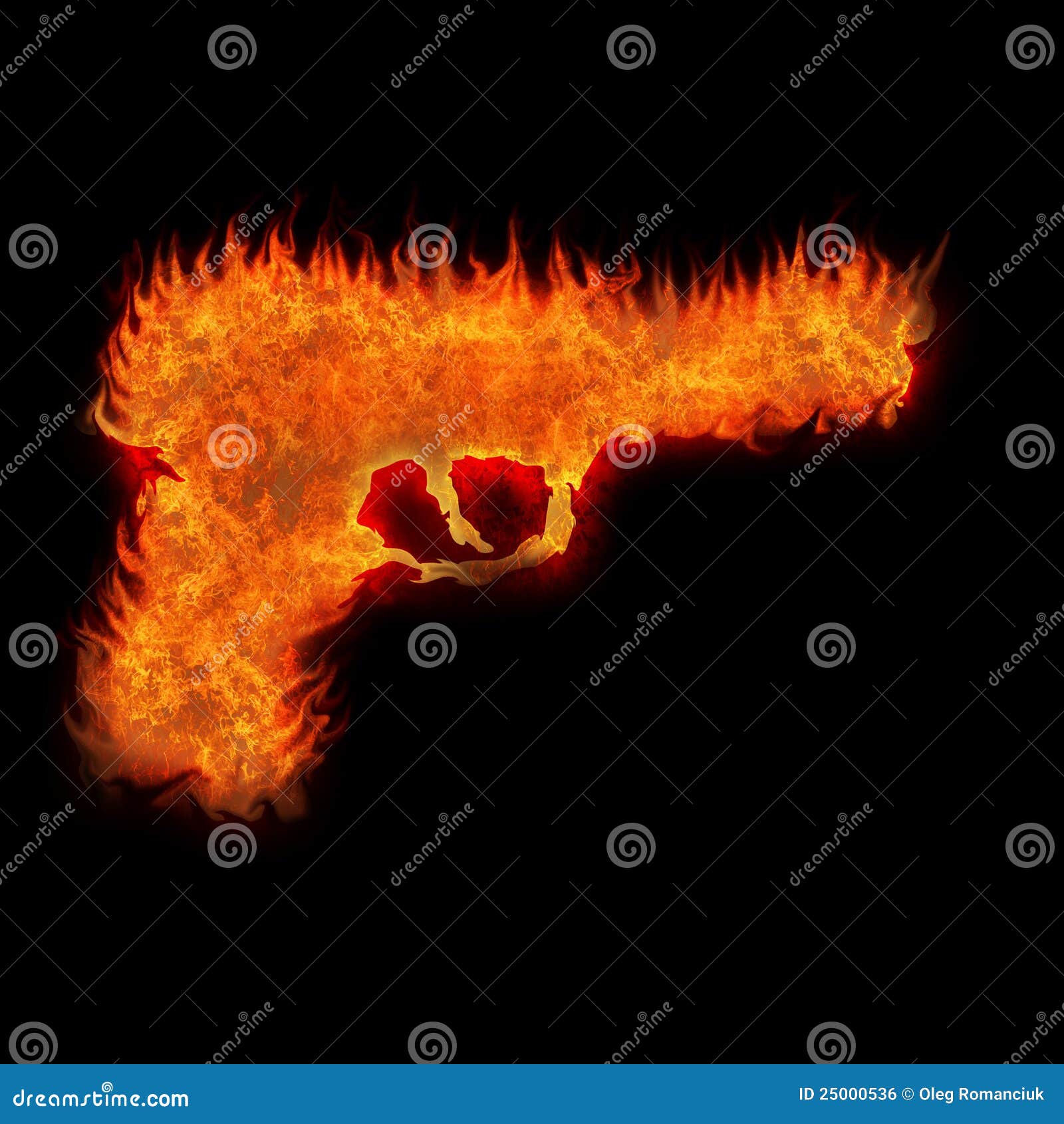 Burning gun silhouette stock illustration. Illustration of light - 25000536