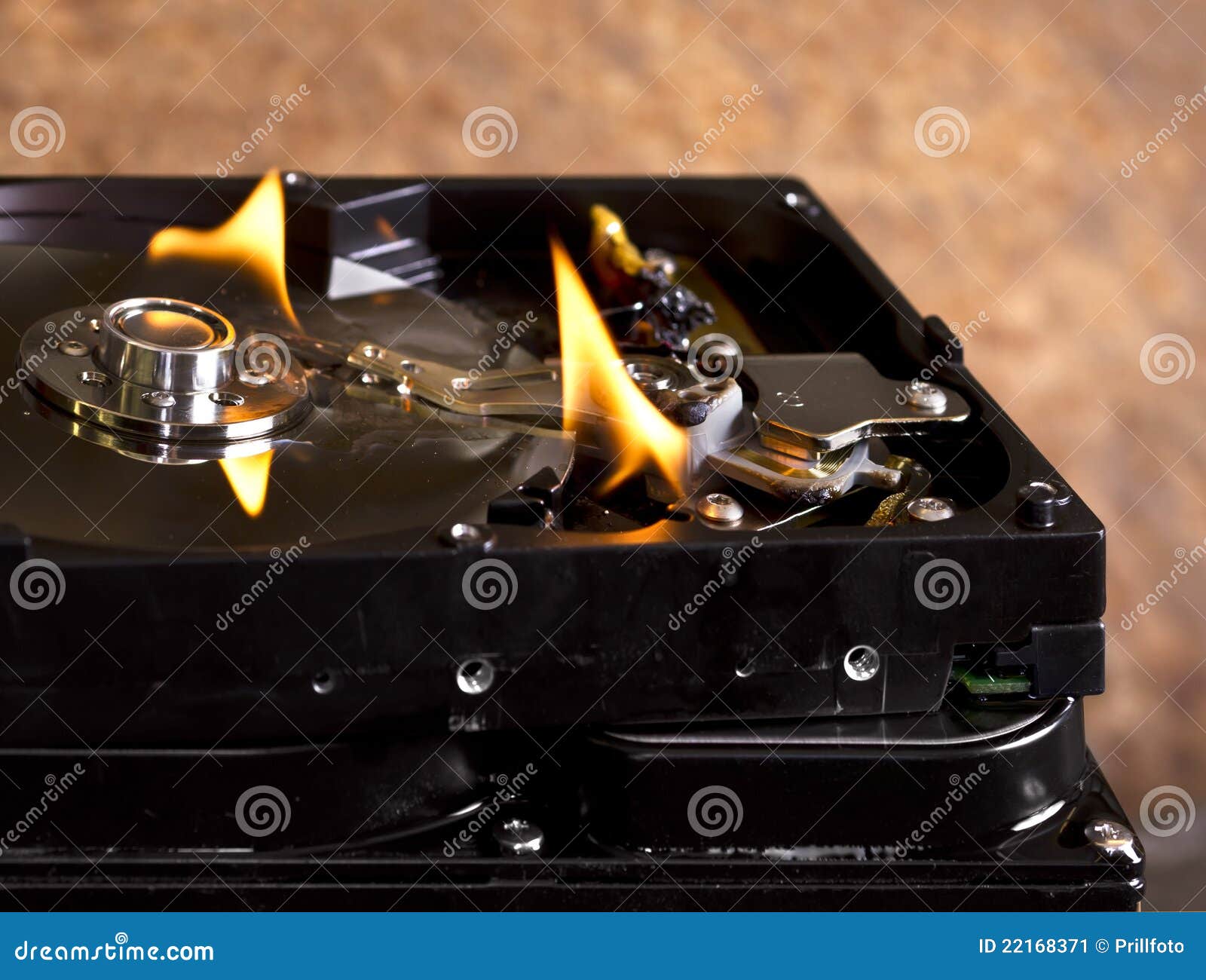 Burning hard disks stock image. Image of loss, close - 22168371