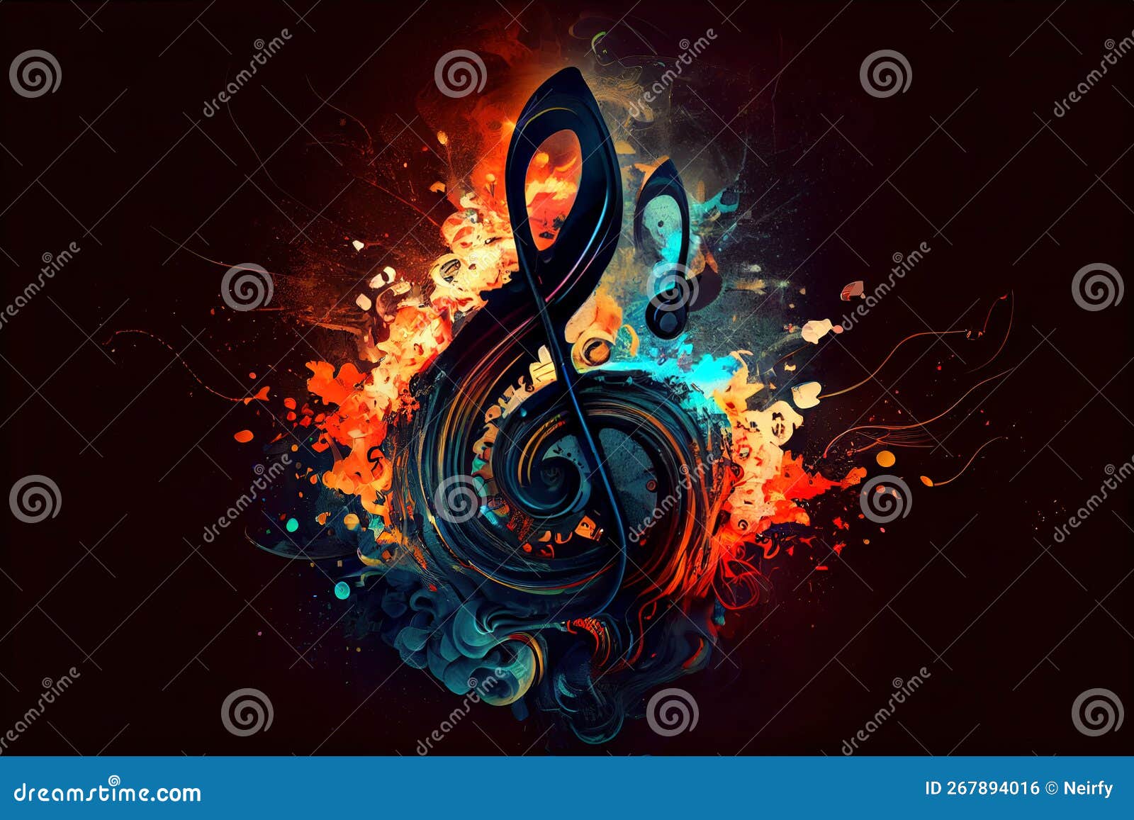 Burning Headphones, Music Concept Stock Illustration - Illustration of ...