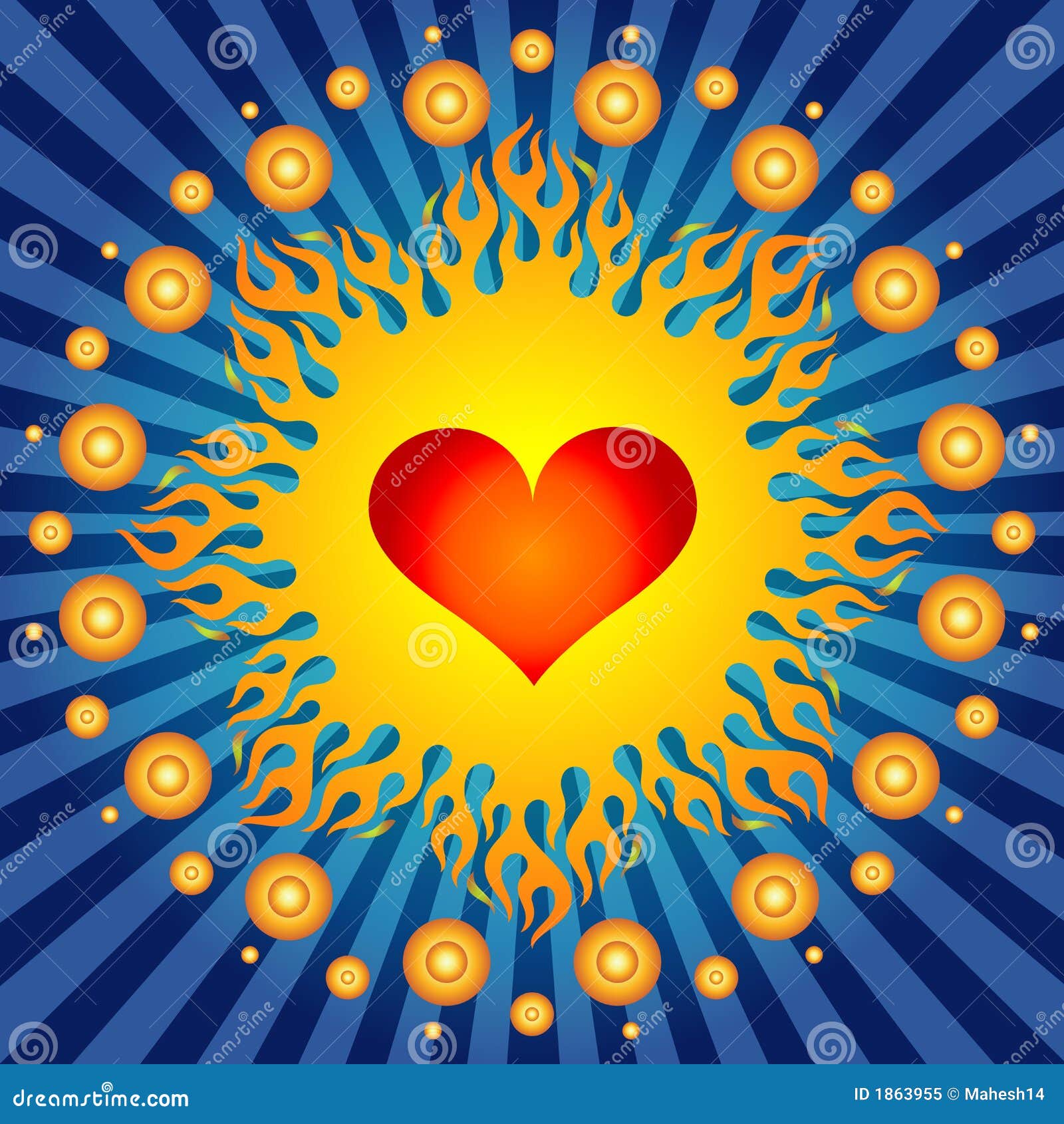 Burning Heart ! stock illustration. Illustration of artwork - 1863955