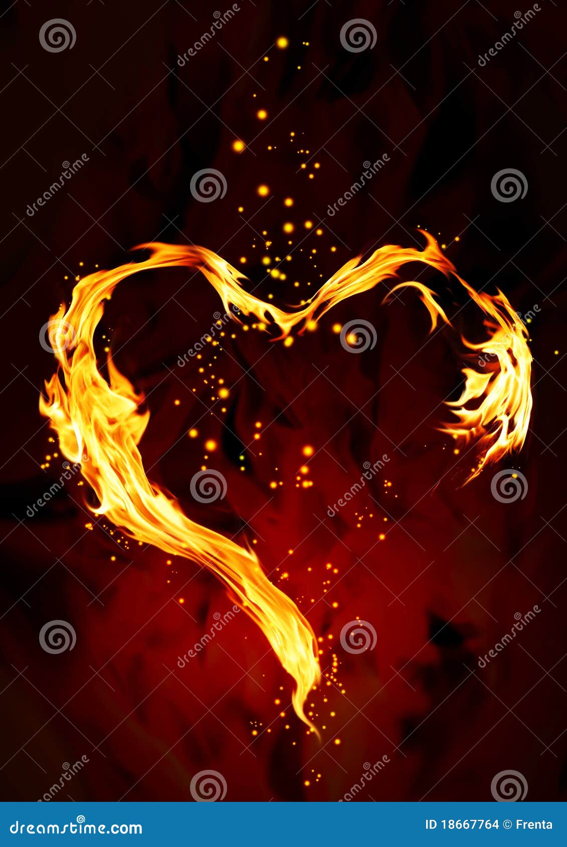 Burning heart stock illustration. Illustration of flame - 18667764
