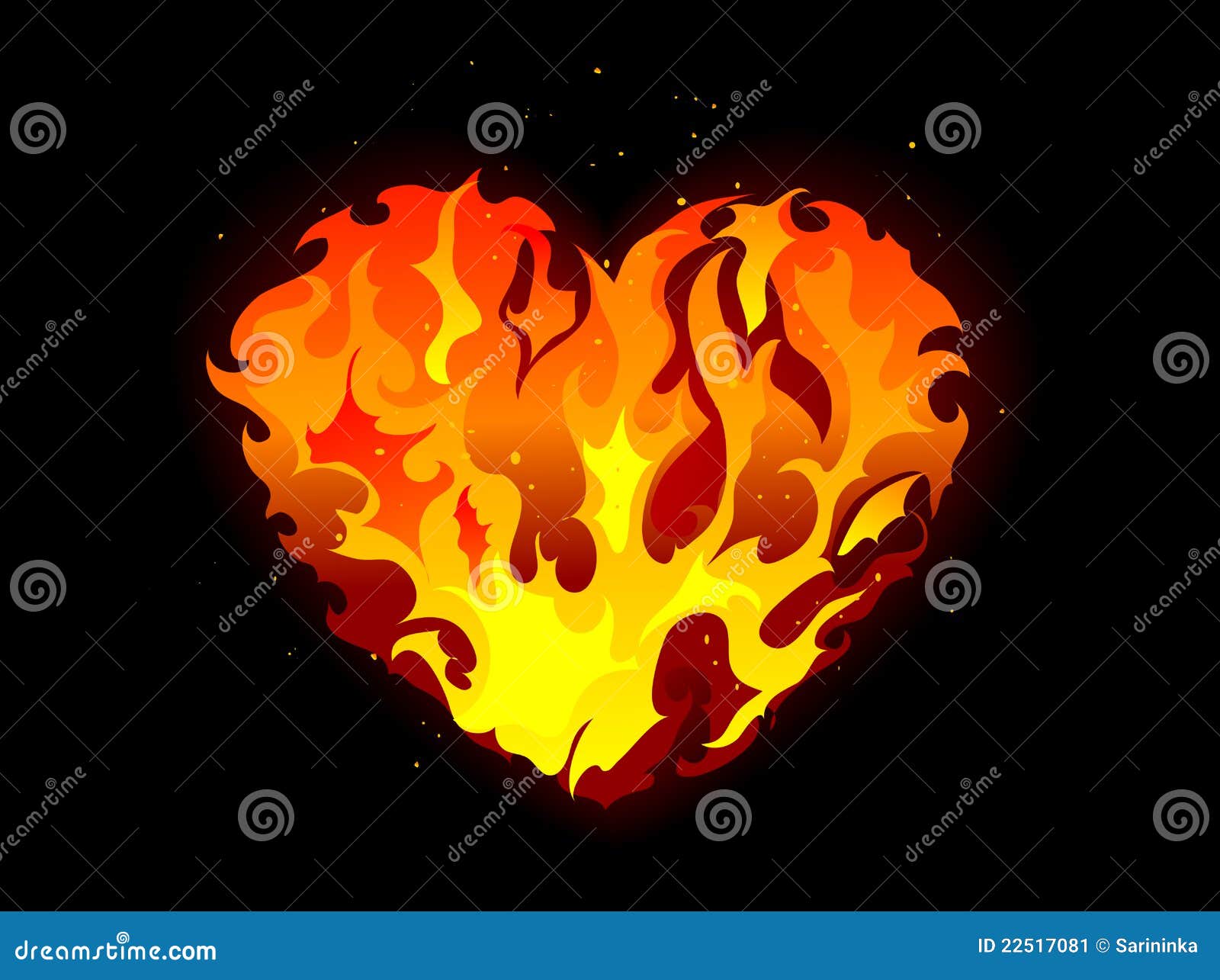 Burning heart stock vector. Illustration of background - 22517081