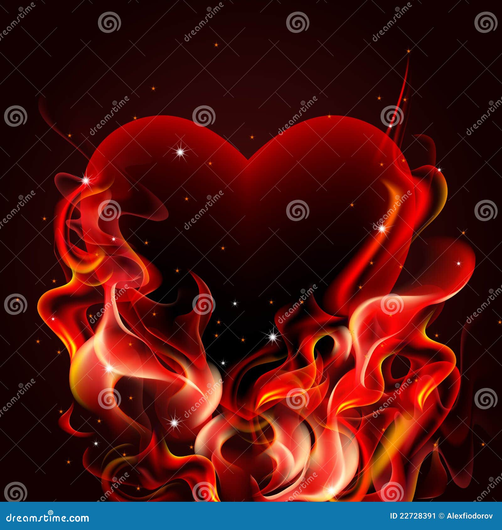 Burning heart. stock illustration. Illustration of flame - 22728391