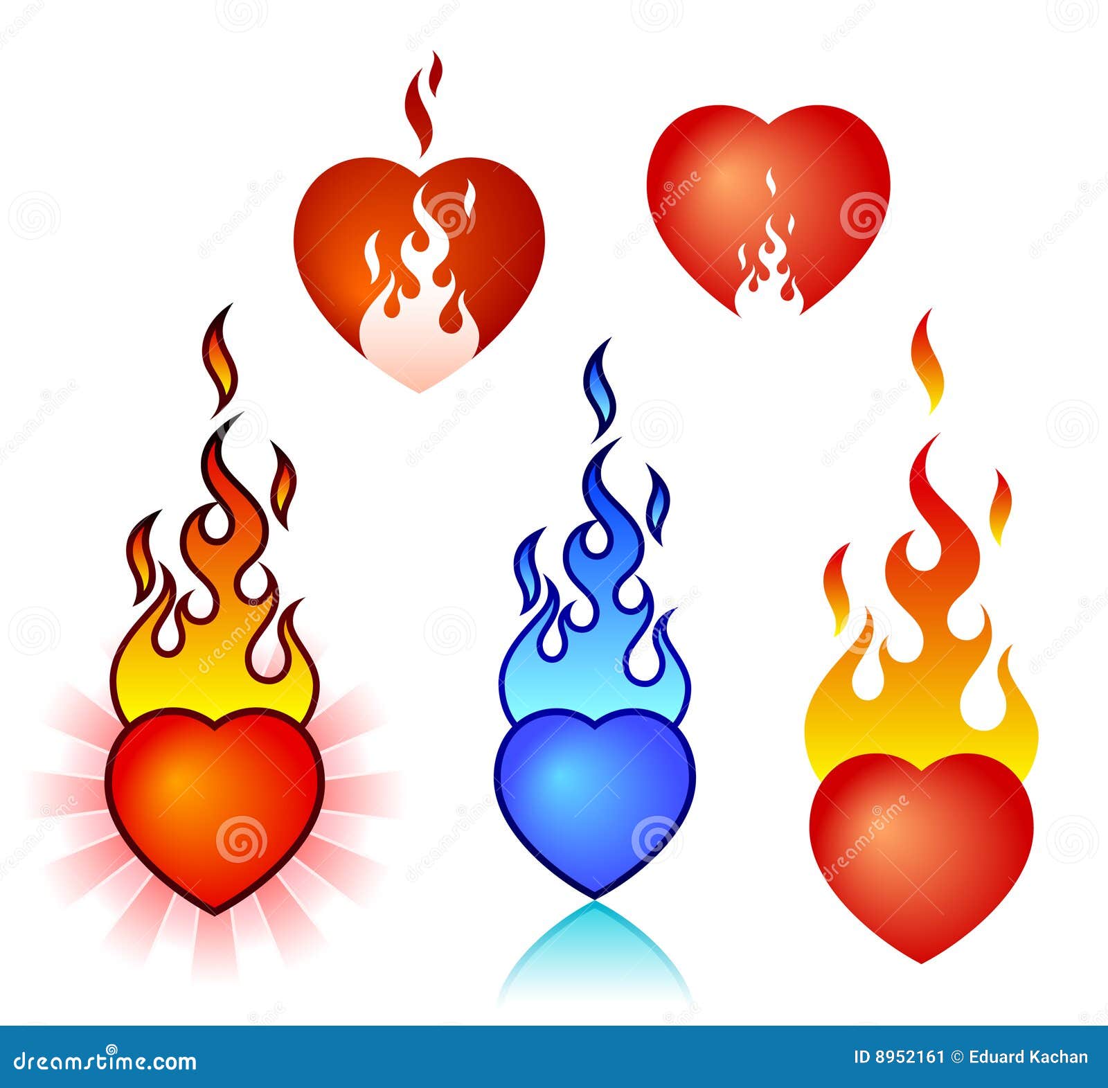 Burning heart stock vector. Illustration of vector, feelings - 8952161