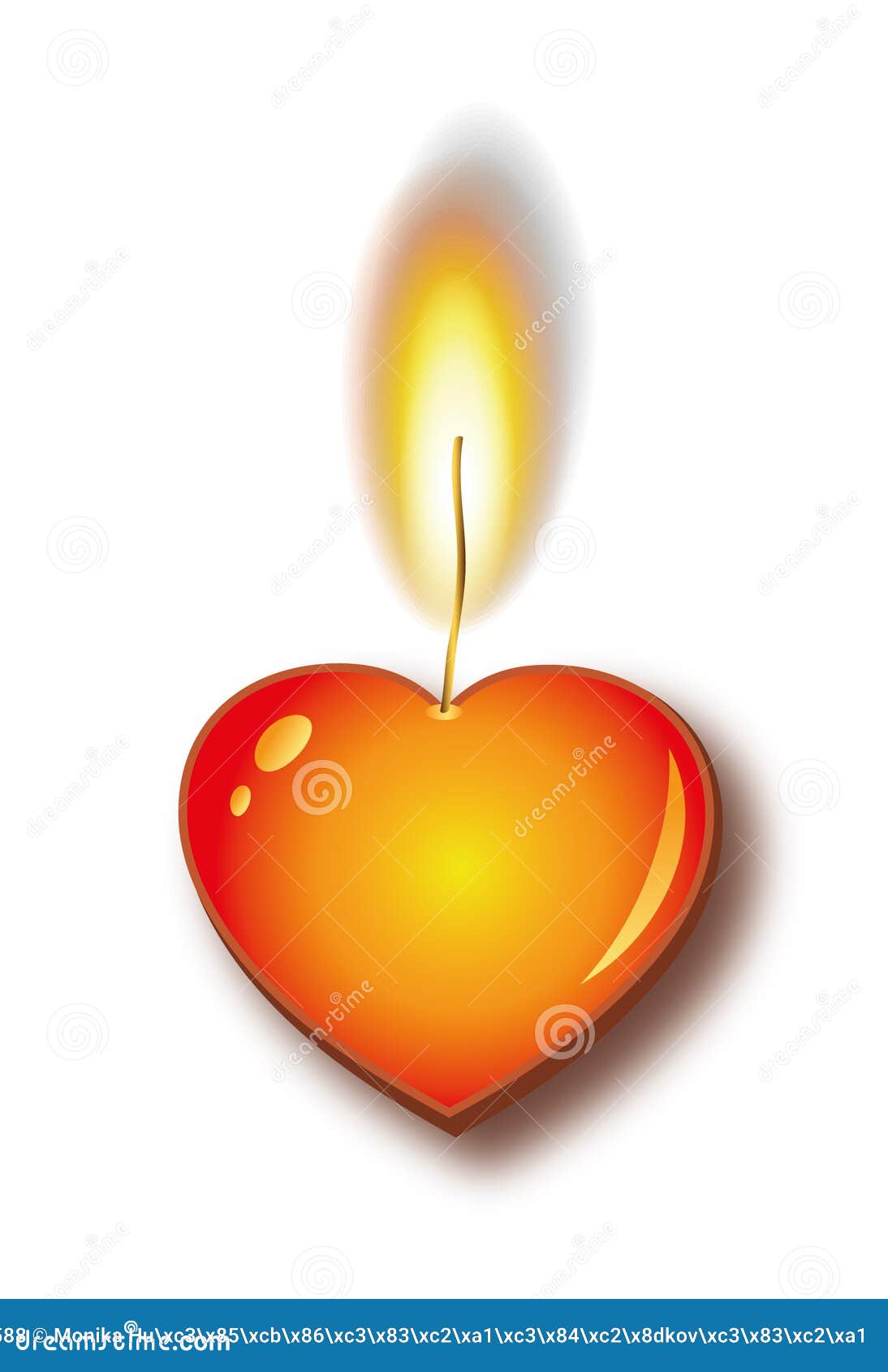 Burning Heart Flaming Heart On A White Background Concept Of The ...