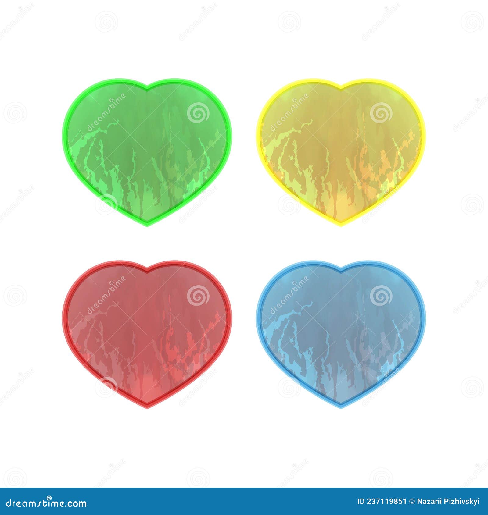 Four hearts stock vector. Illustration of explode, energy - 237119851
