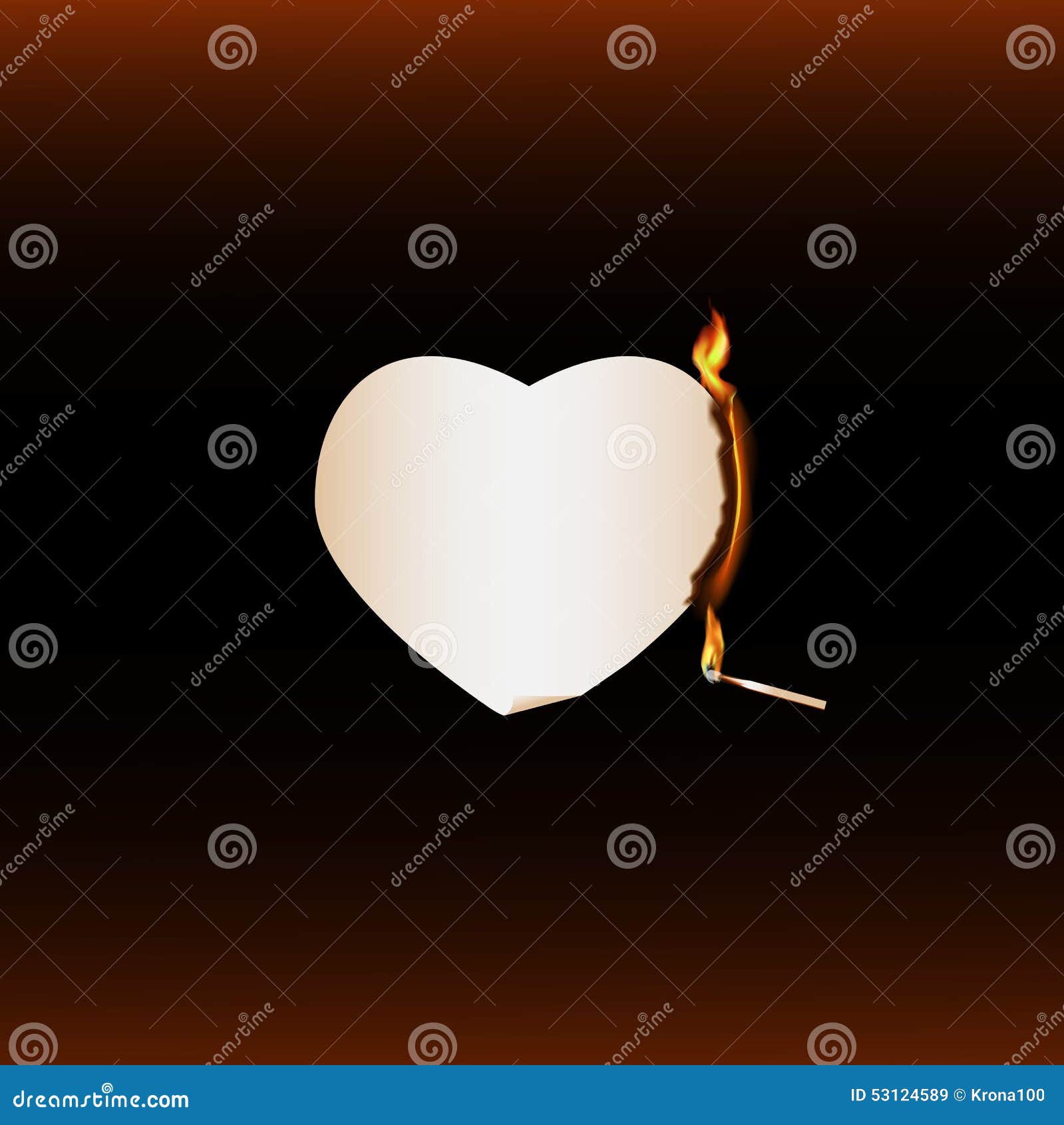 Burning Heart End Burning Match Stock Vector - Illustration of abstract ...