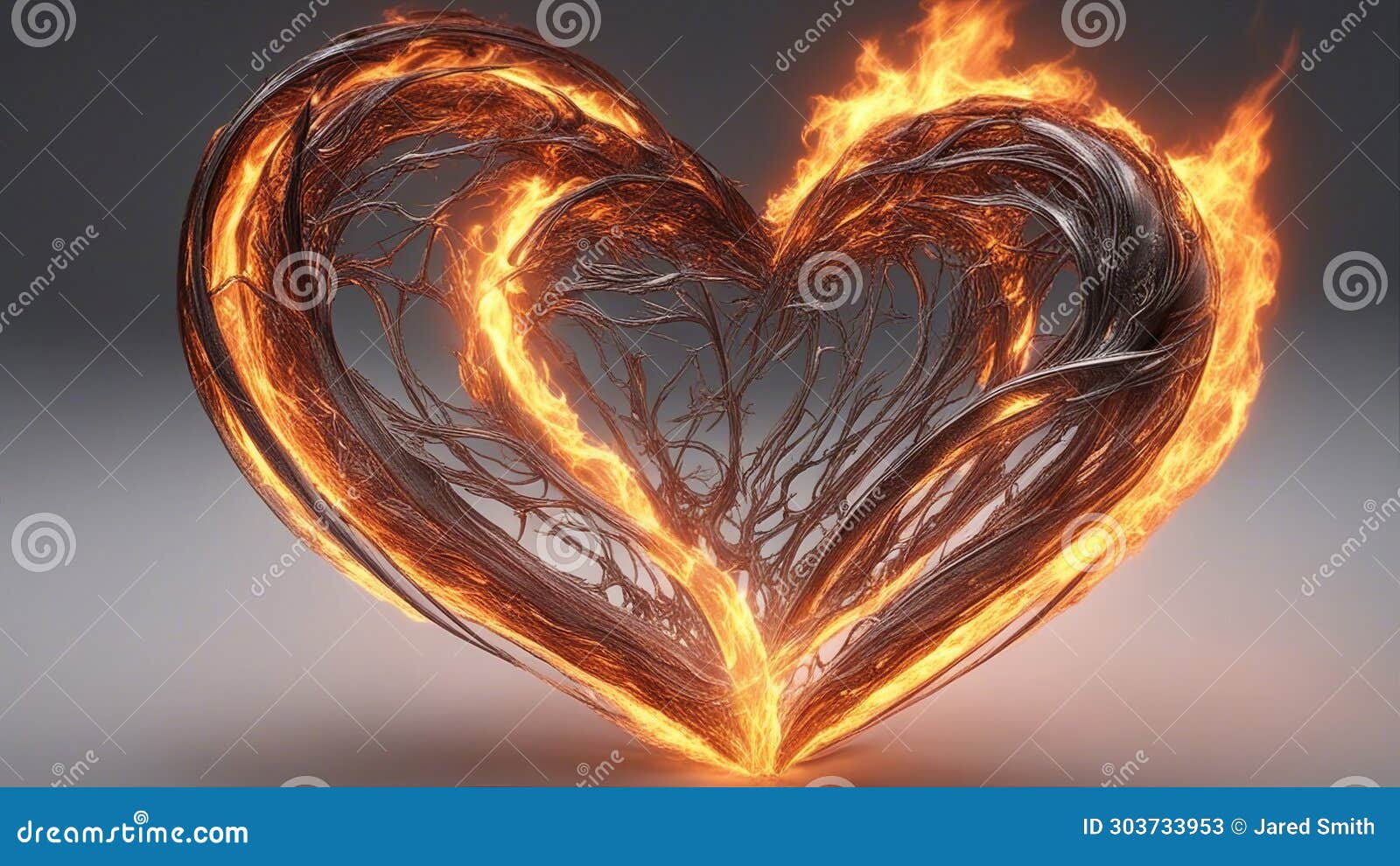 Burning Heart in Fire a Heart of Fire that Burns with Passion Stock ...