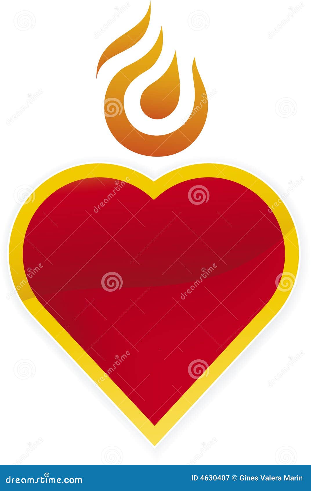 Burning heart icon stock vector. Illustration of flame - 4630407