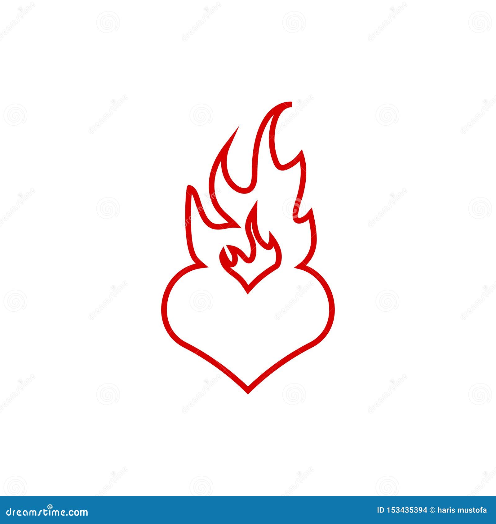 Burning Heart Icon Graphic Design Template Vector Illustration Stock ...