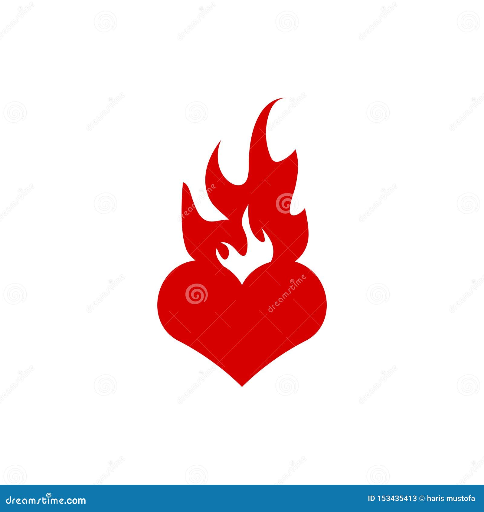 Burning Heart Icon Graphic Design Template Vector Illustration Stock ...
