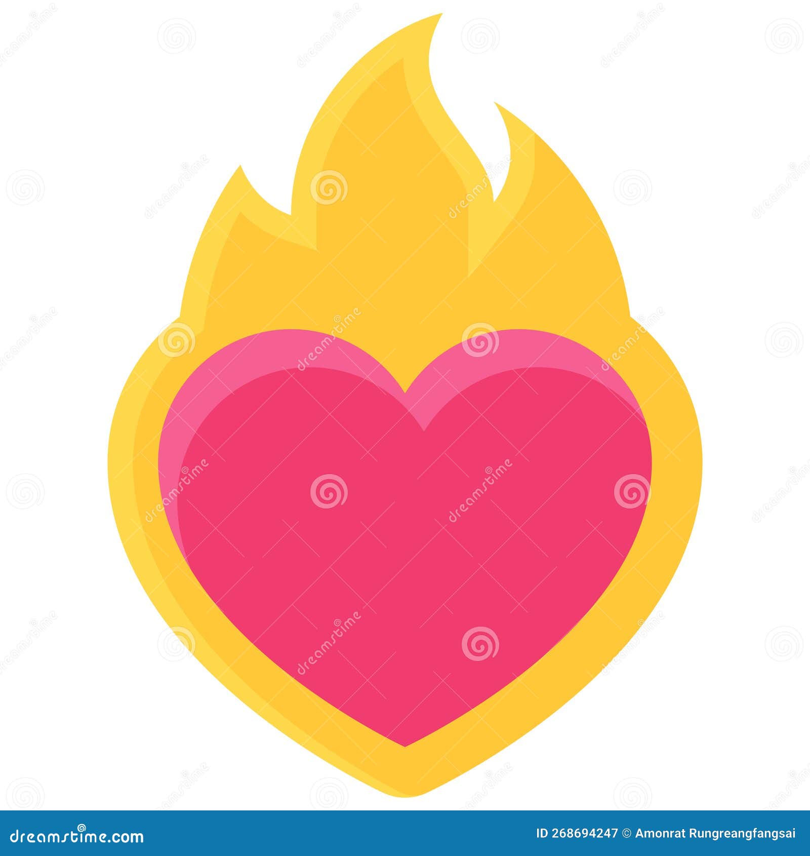 Burning Heart Icon, Love and Heart Vector Stock Vector - Illustration ...