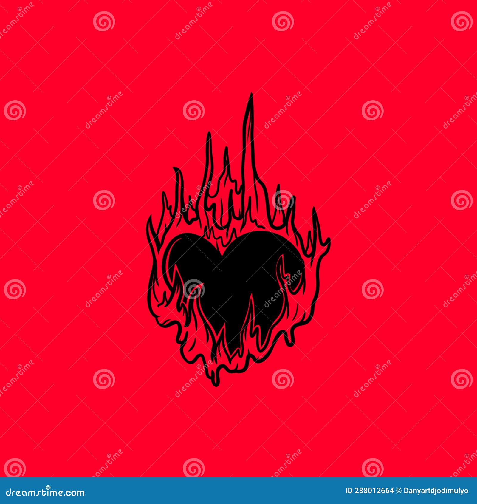 Burning heart logo stock illustration. Illustration of number - 288012664