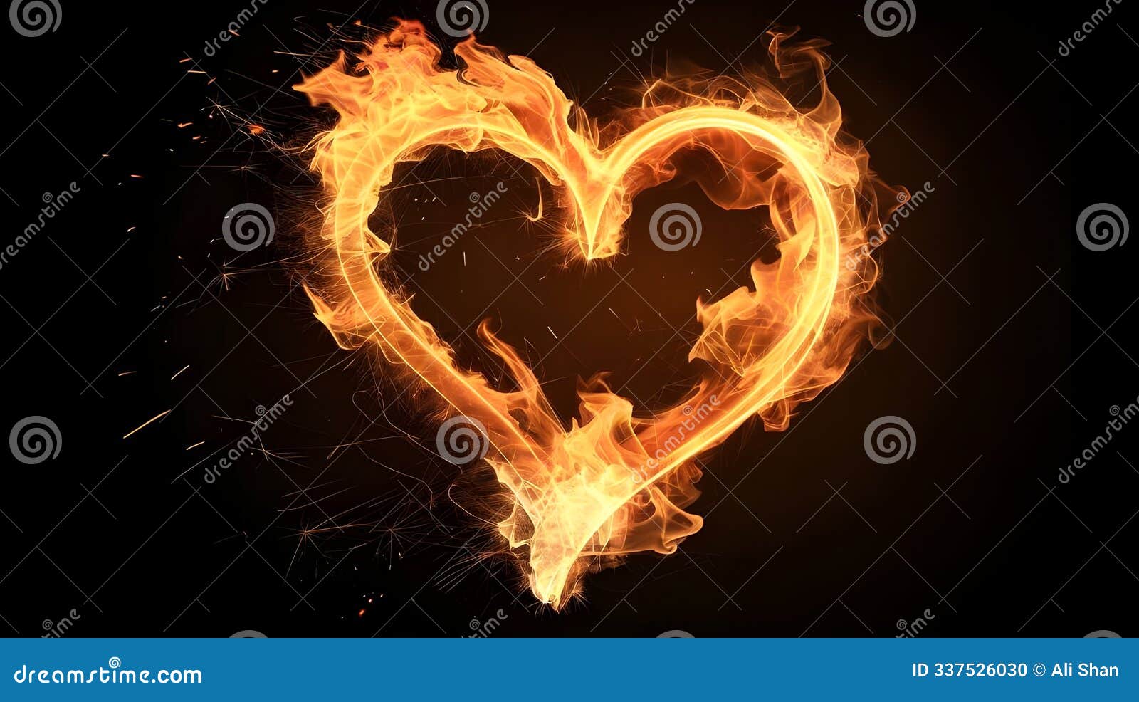 Burning Heart Shape Fire Flame Abstract Background Stock Illustration ...