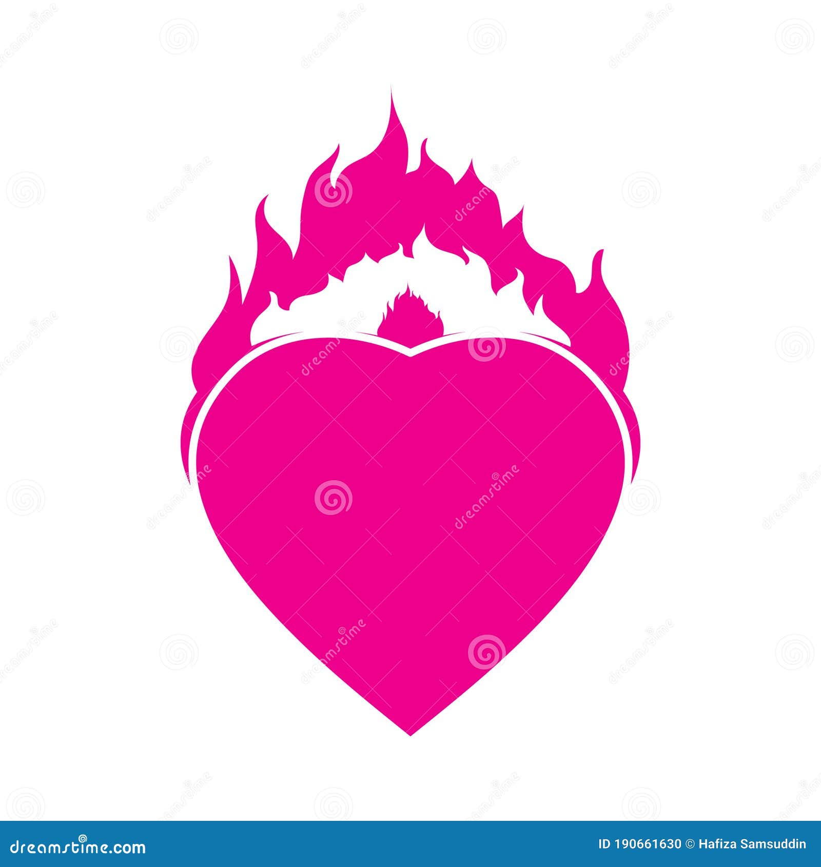 Burning Heart. Vector Illustration Decorative Design Stock Vector ...