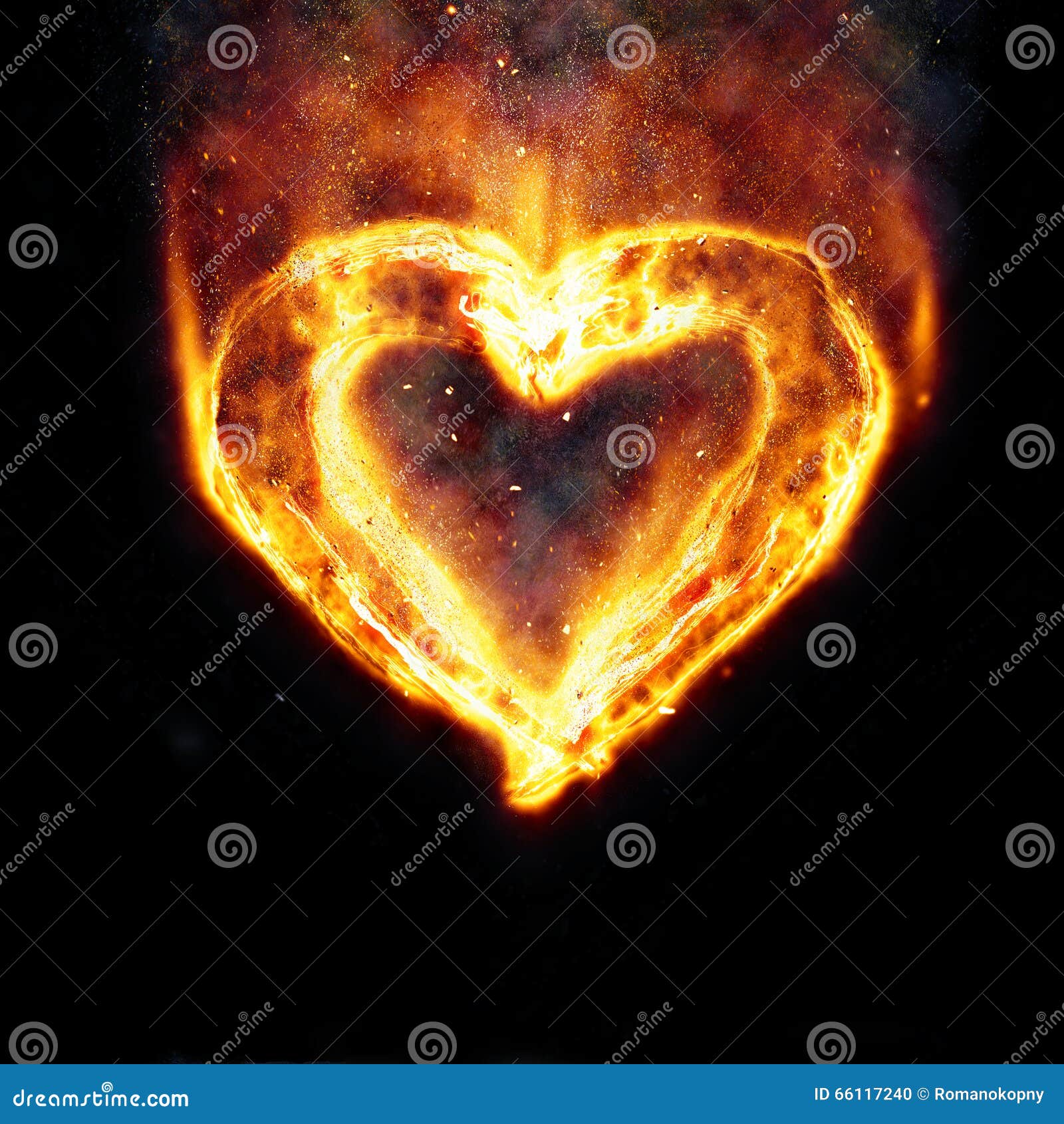 Burning heart stock illustration. Illustration of concepts - 66117240