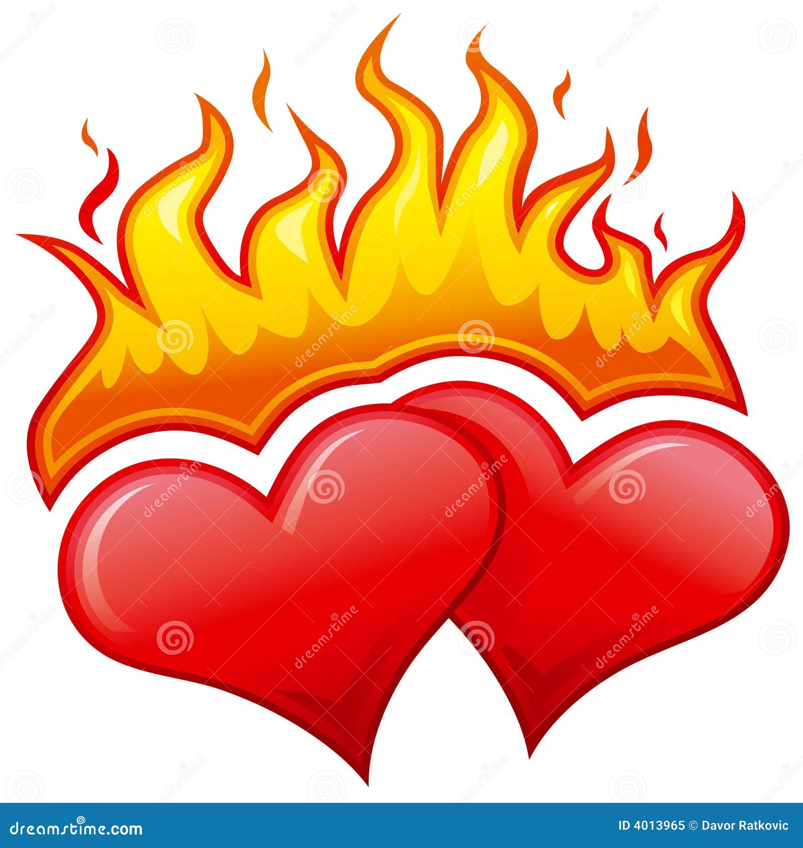 Burning hearts stock vector. Illustration of lovers, sensitive - 4013965