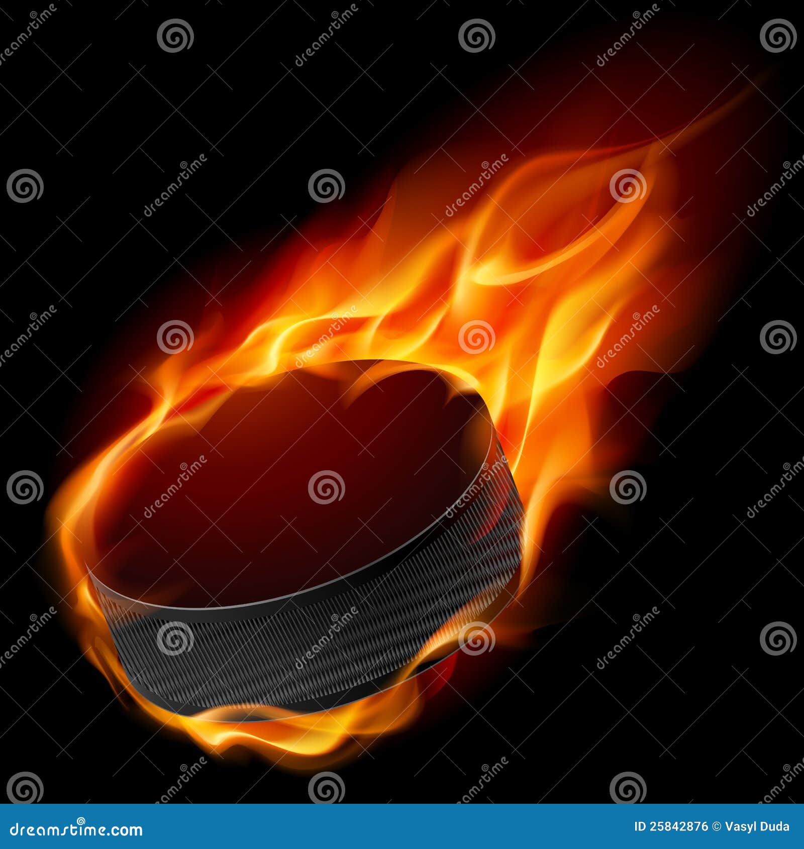 Burning hockey puck stock vector. Illustration of activity - 25842876