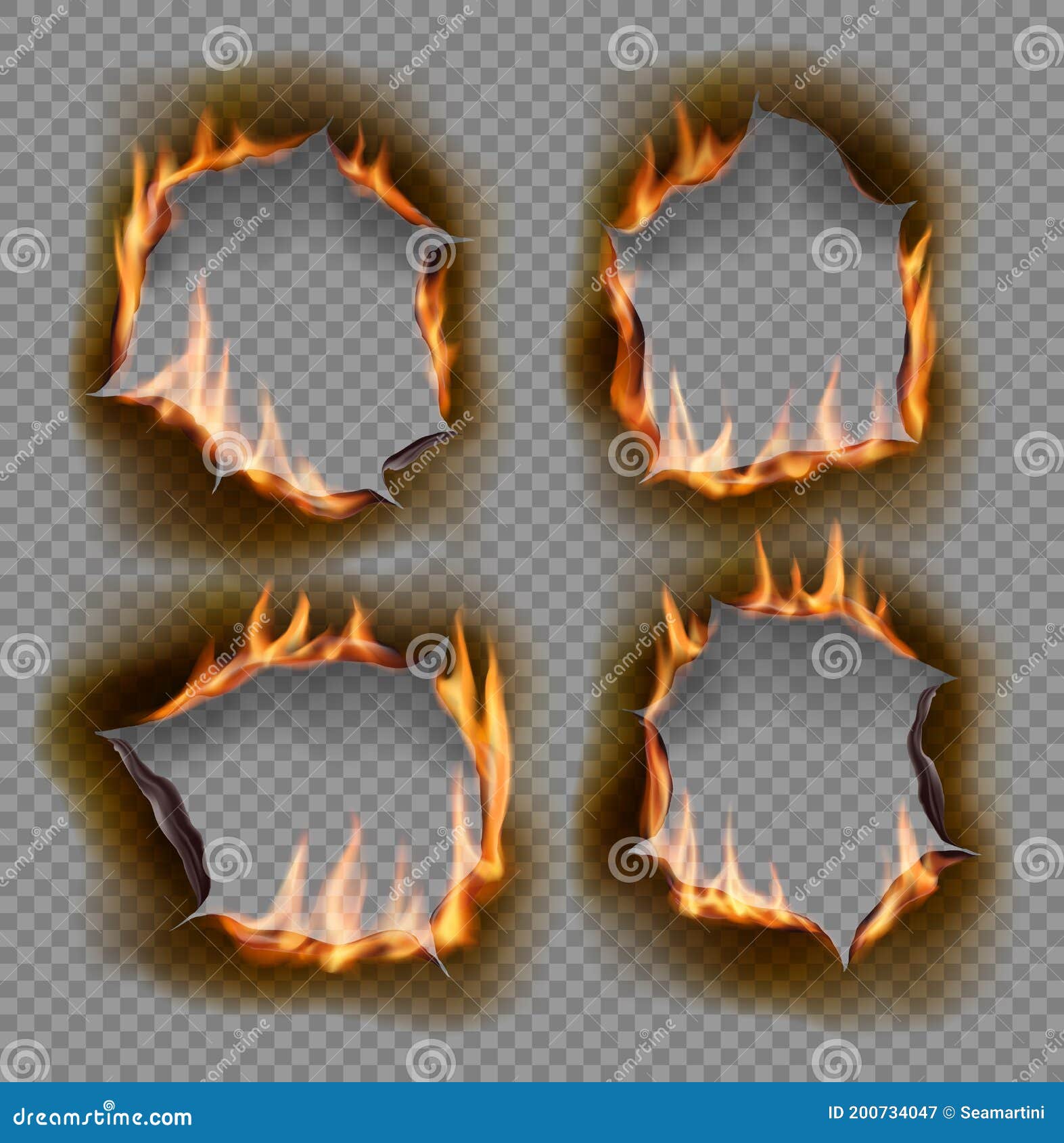 Burning Holes Vector Burn Paper with Charred Edges Stock Vector ...