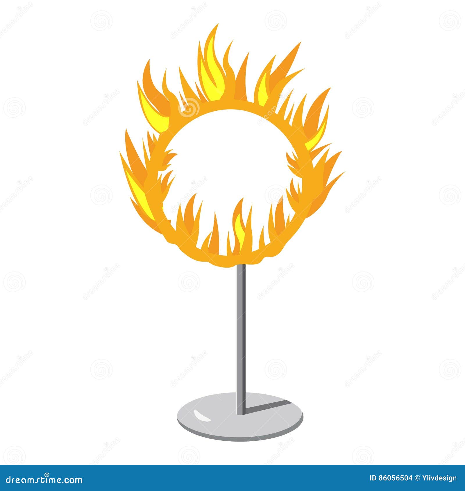 Burning Hoop Icon, Cartoon Style Stock Vector - Illustration of light ...