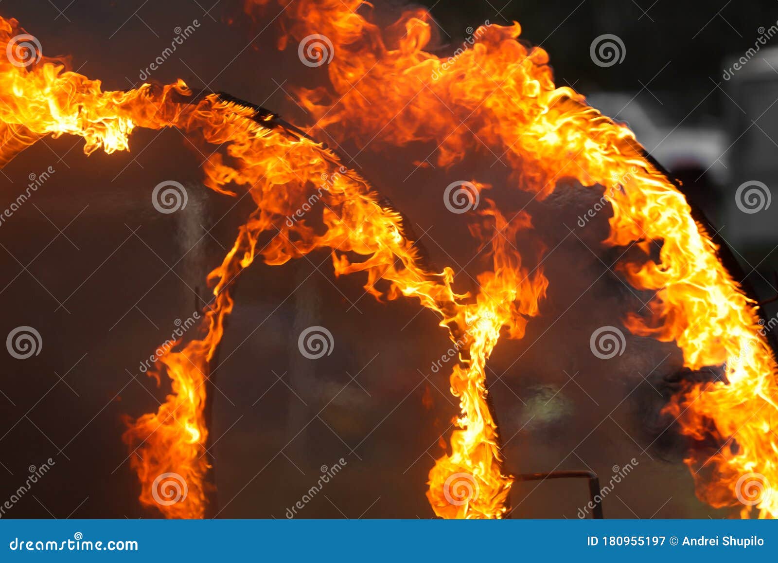 Burning hoop in nature stock image. Image of burn, black - 180955197