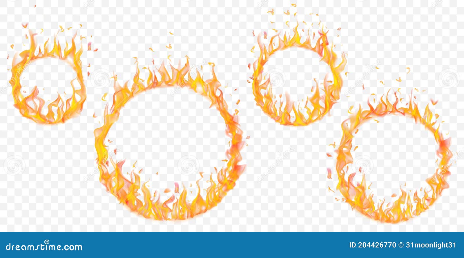 Burning hoops stock vector. Illustration of campfire - 204426770