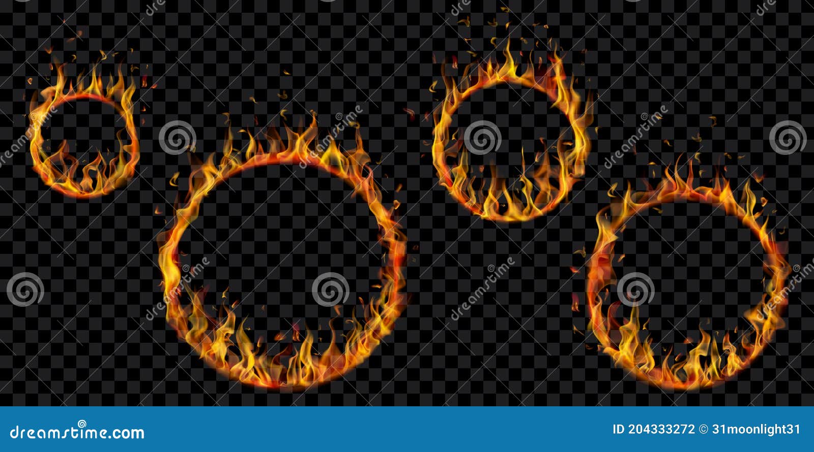 Burning hoops stock vector. Illustration of blaze, ignite - 204333272