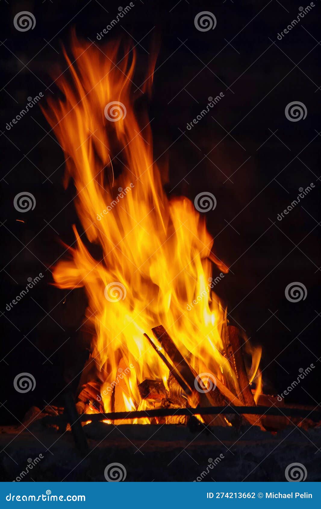 Burning Hot Fireplace. High Flames Background Stock Photo - Image of ...